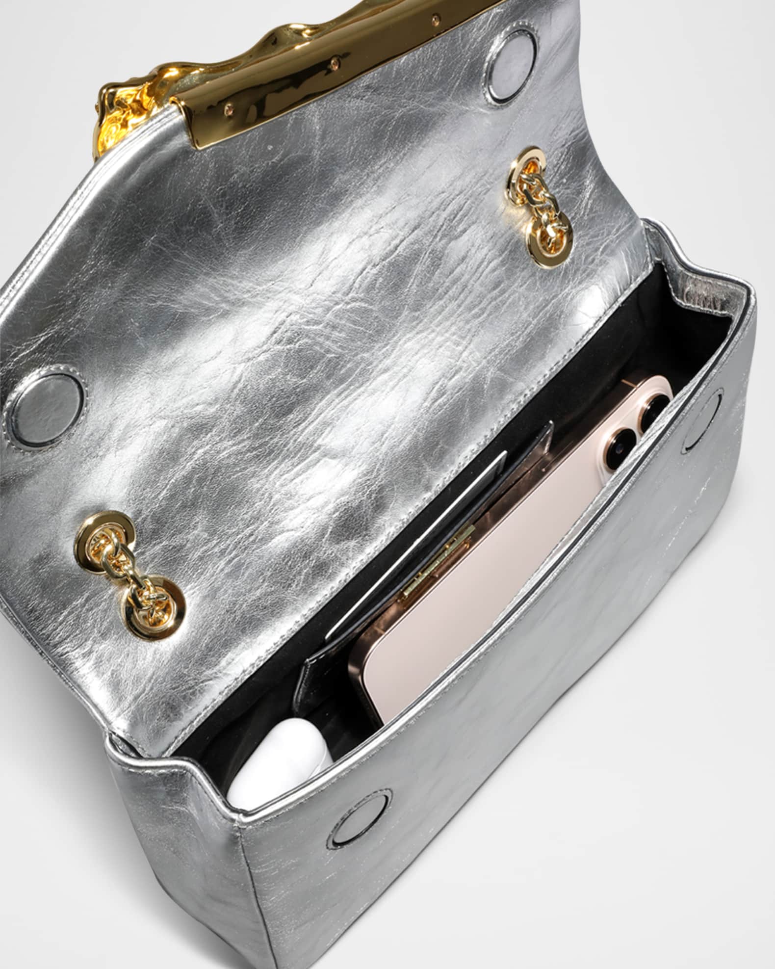 Alexis Bittar The Angular Metallic Leather Shoulder Bag | Neiman Marcus