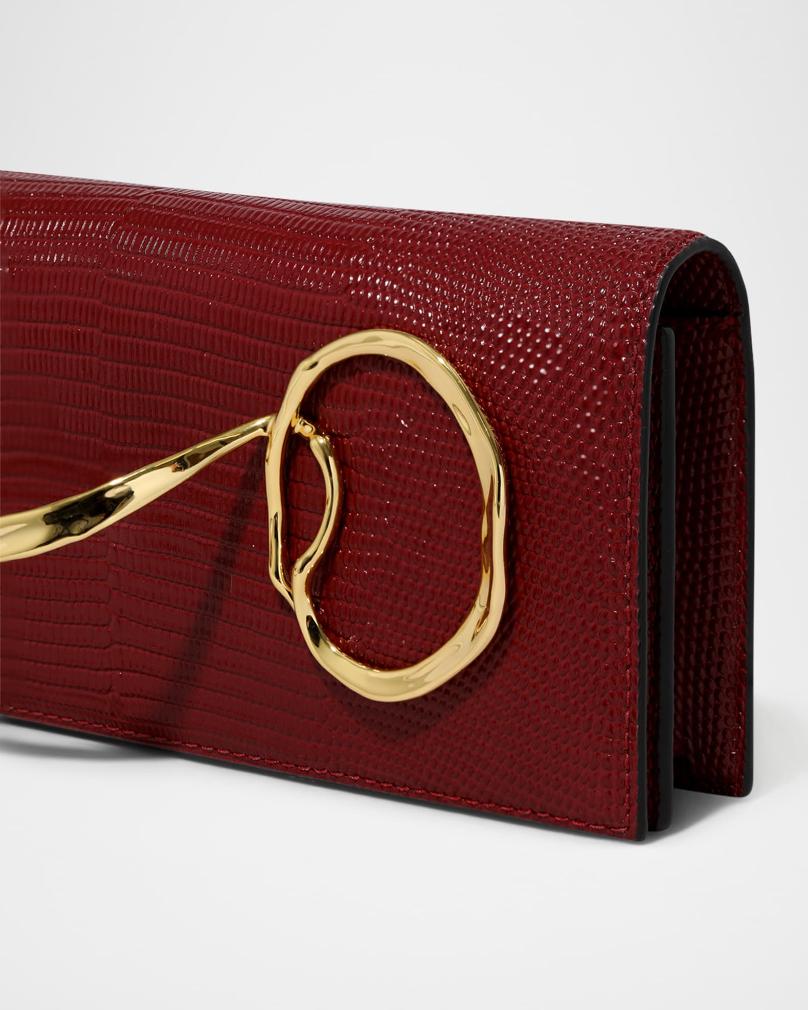 Alexis Bittar Twisted Side Handle Metallic Leather Clutch Bag | Neiman ...