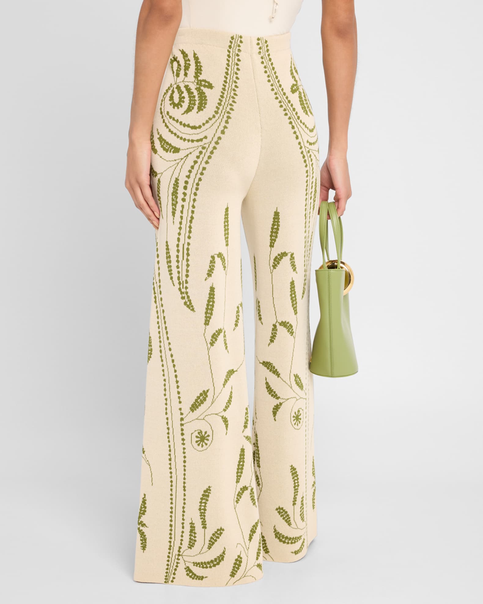 By Malene Birger Jorith Wide-Leg Botanical Jacquard Knit Pants | Neiman ...