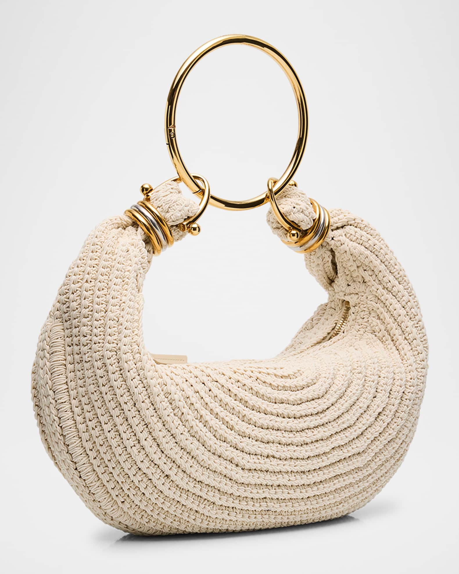 Chloe Rounded Crochet Bracelet Hobo Bag | Neiman Marcus
