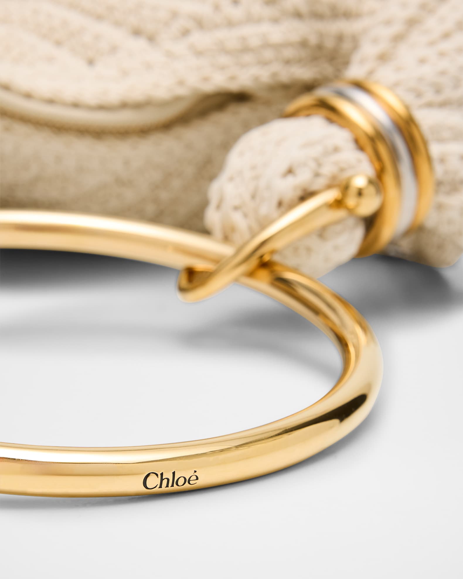 Chloe Rounded Crochet Bracelet Hobo Bag | Neiman Marcus