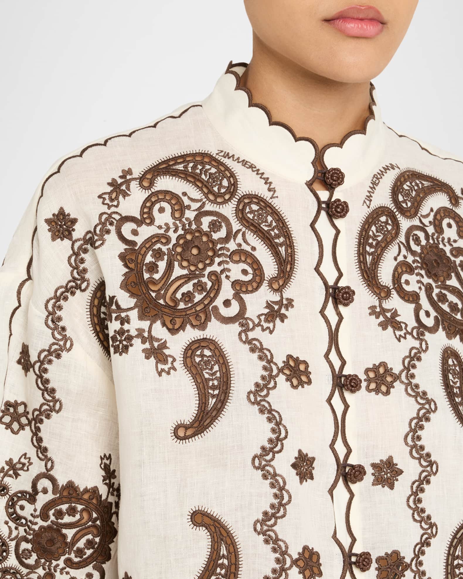 Zimmermann Ascension Embroidered Shirt | Neiman Marcus