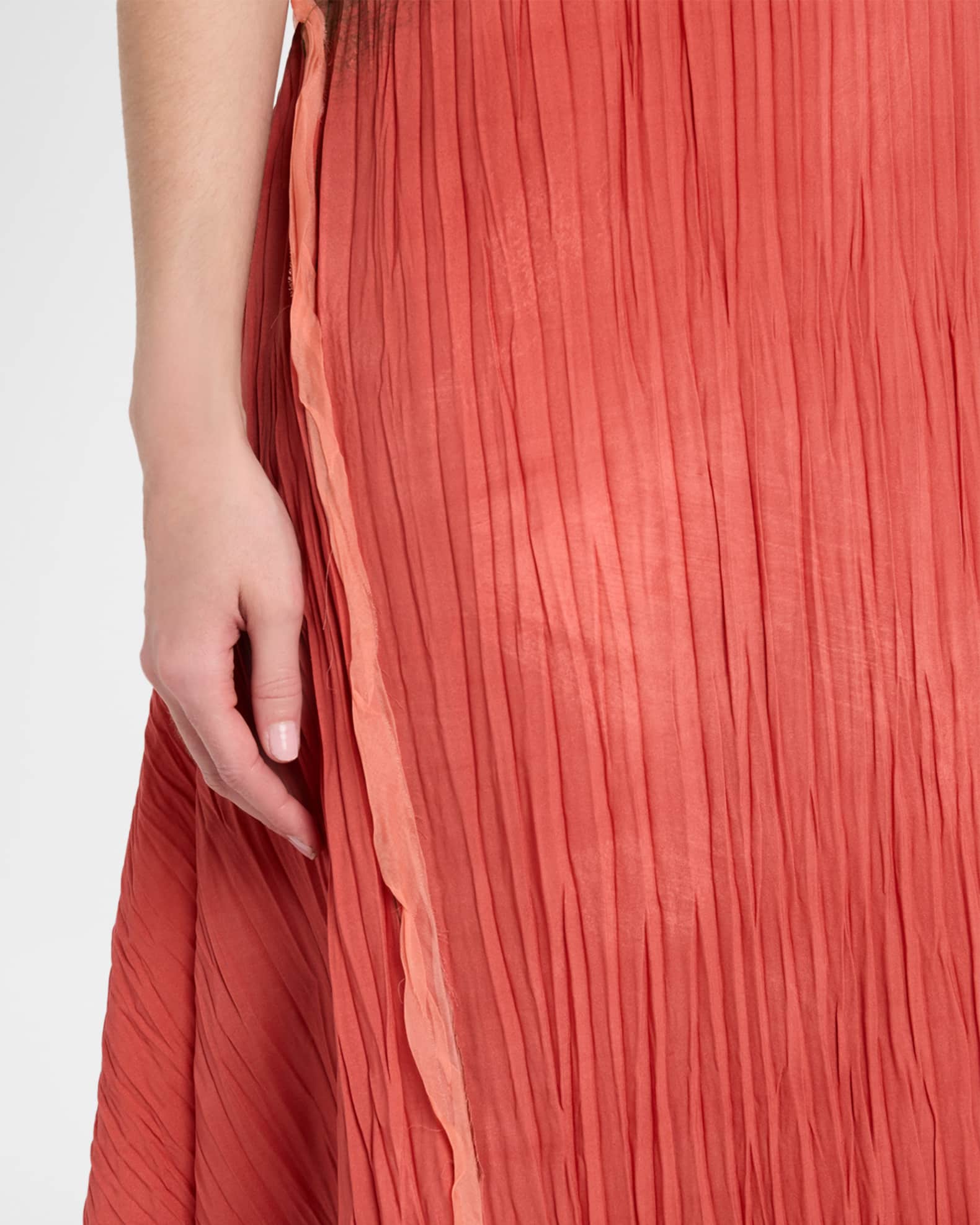 Jason Wu Collection Painted Stripe Pleated Boat-Neck Backless Gown ...