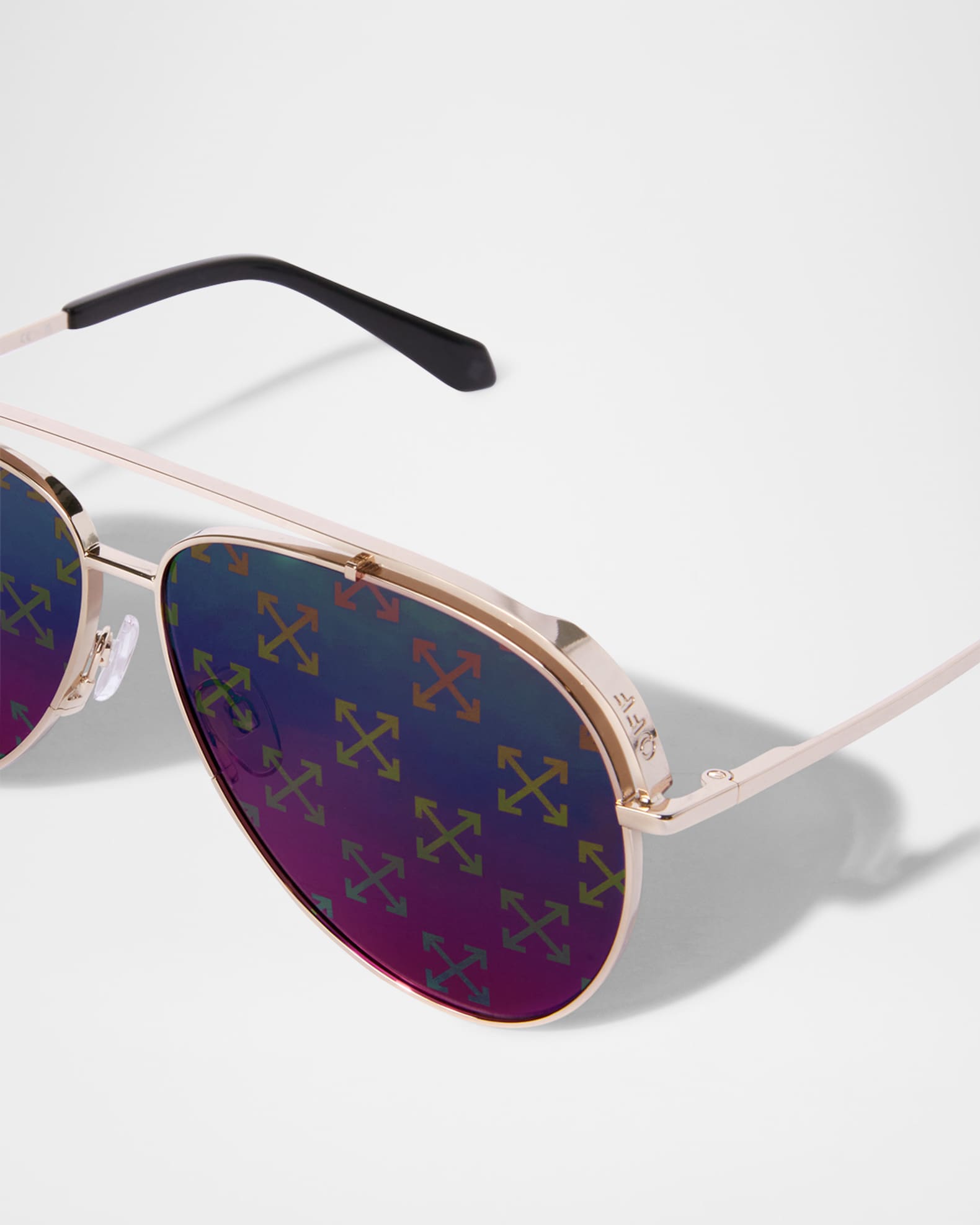 Off-White Men's Winner Arrow-Lens Metal Aviator Sunglasses | Neiman Marcus