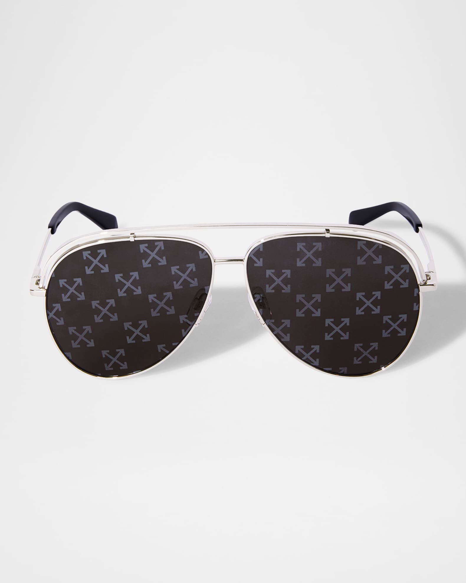 Off-White Men's Winner Arrow-Lens Metal Aviator Sunglasses | Neiman Marcus
