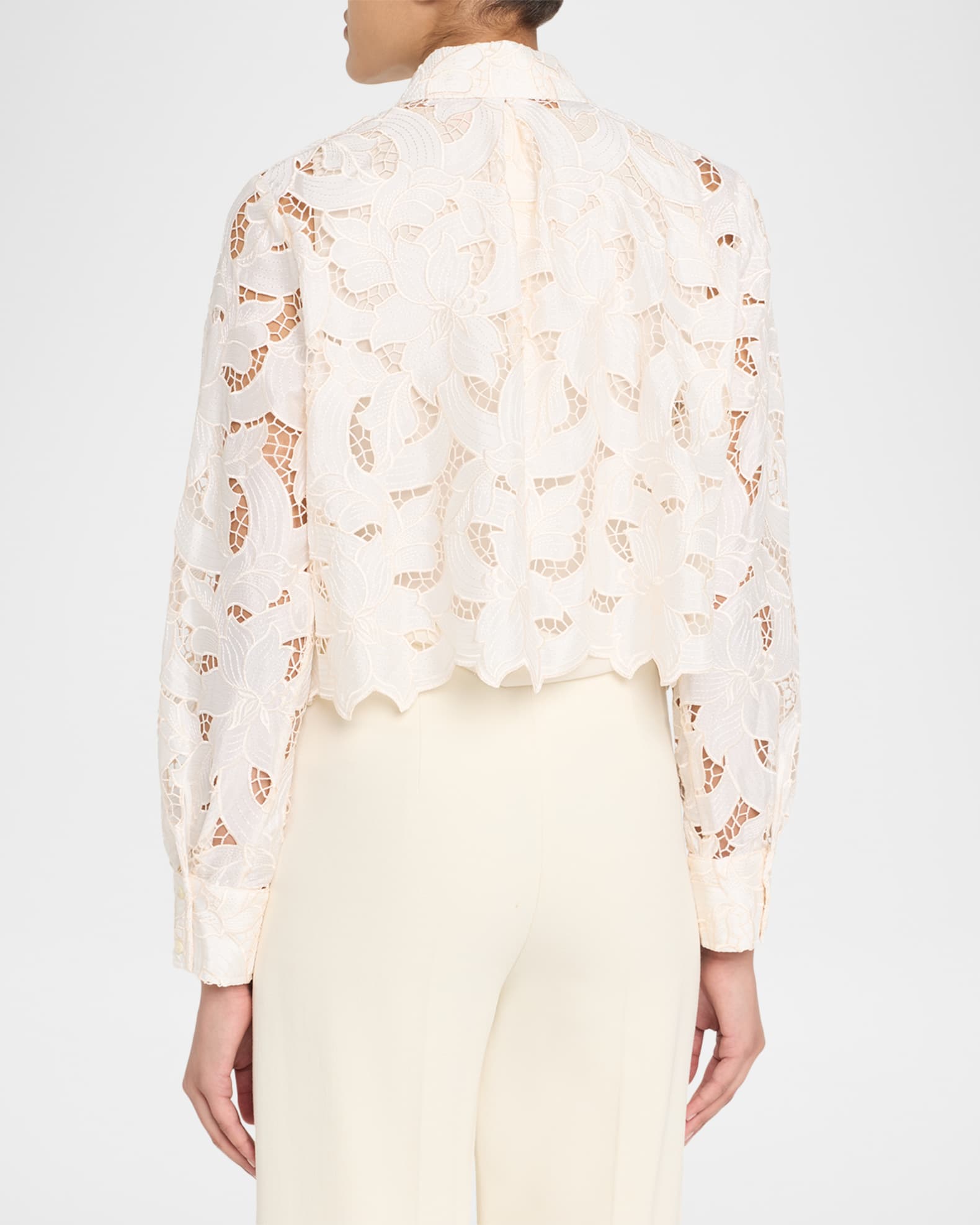 L'Agence Akemi Cropped Button-Front Shirt | Neiman Marcus