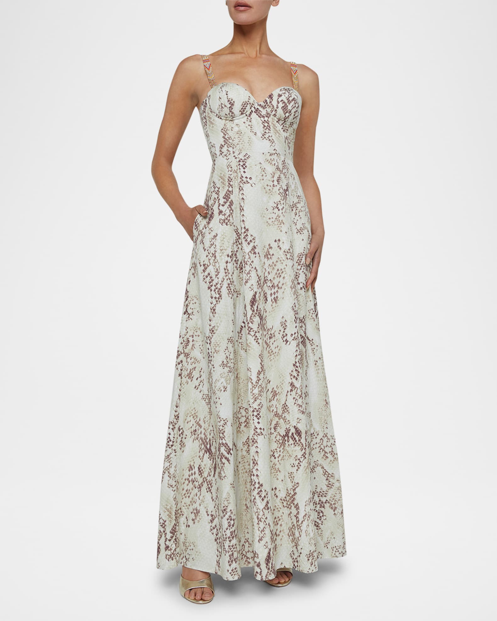 L'Agence Sutton Snake Maxi Dress | Neiman Marcus