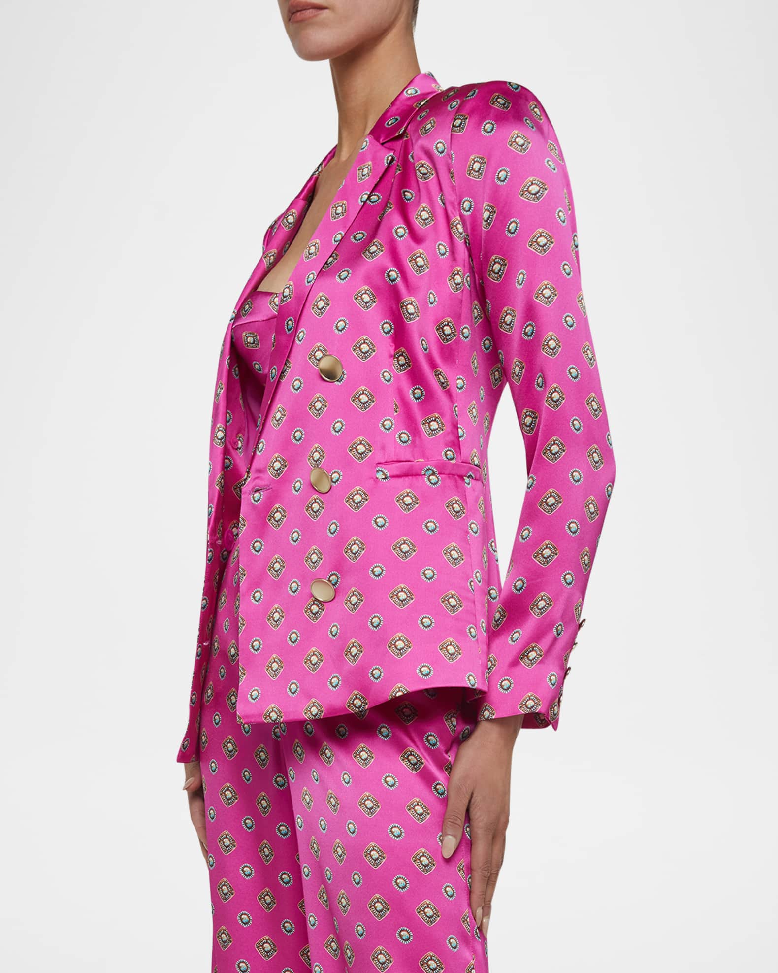 L'Agence Southwestern Geometric Colin Double-Breasted Blazer | Neiman ...