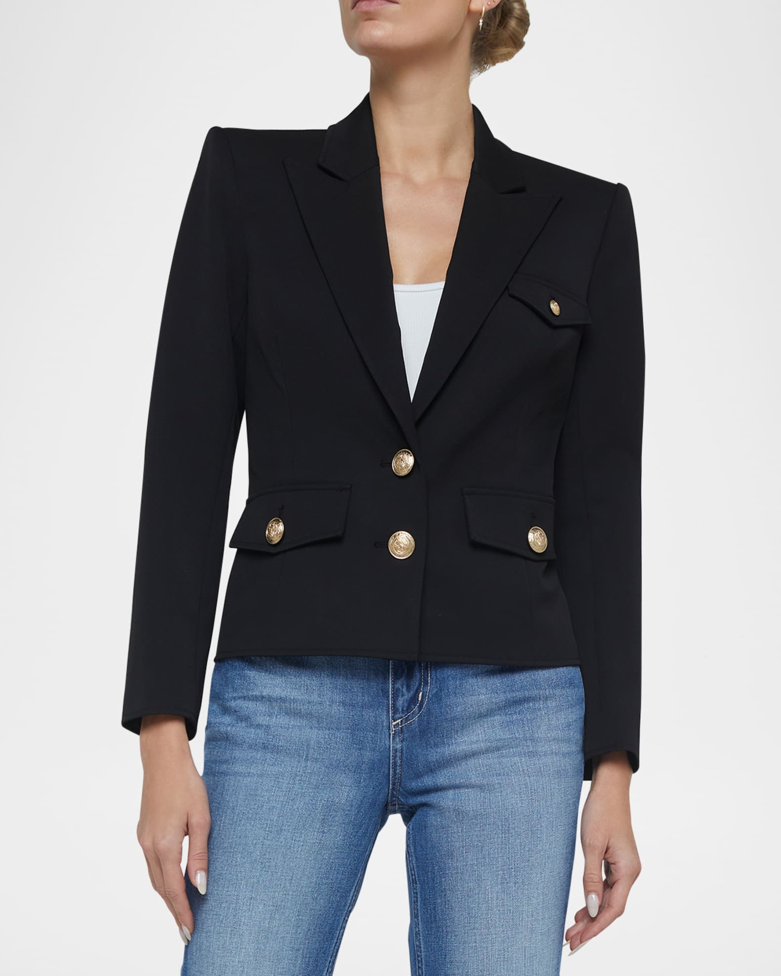 L'Agence Wylla Structured Single-Breasted Blazer | Neiman Marcus