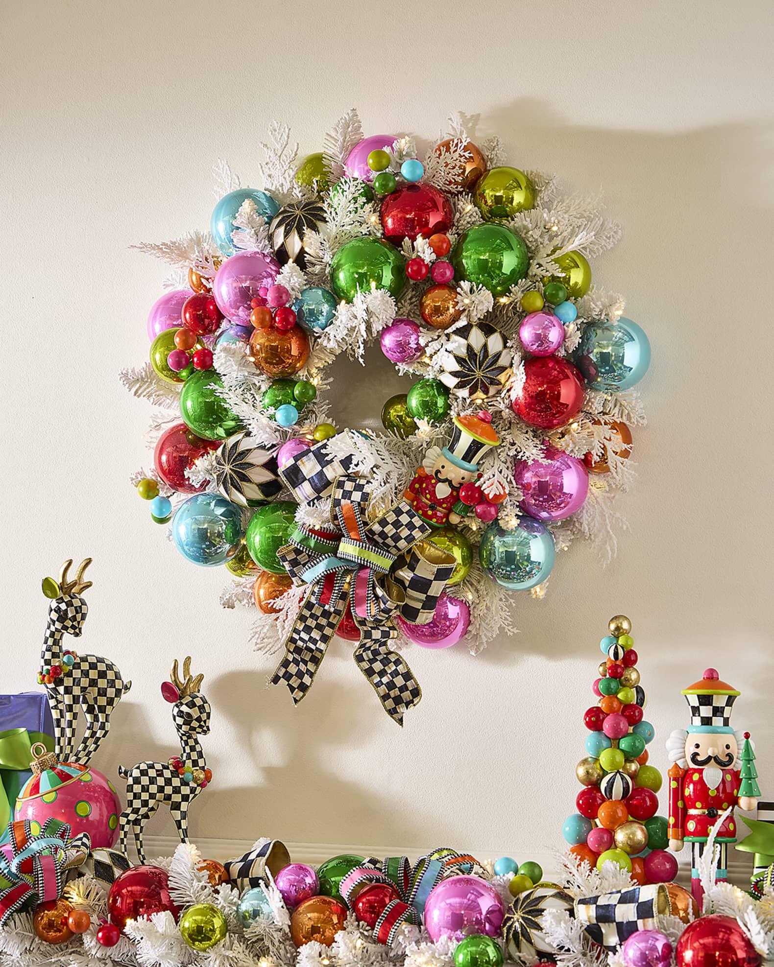 MacKenzie-Childs Confetti Christmas Wreath | Neiman Marcus