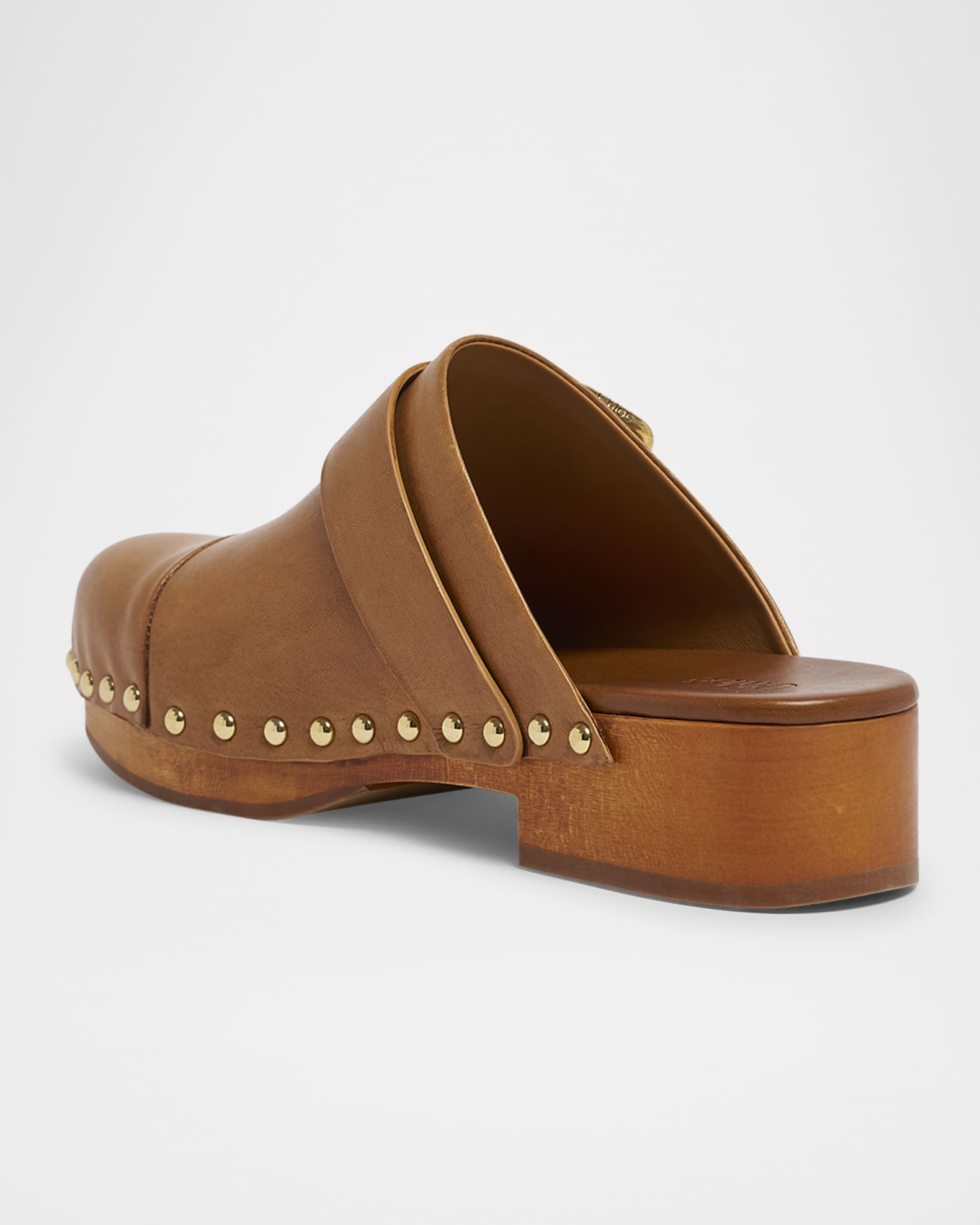 Jeannette Calf Leather Buckle Clogs | Neiman Marcus