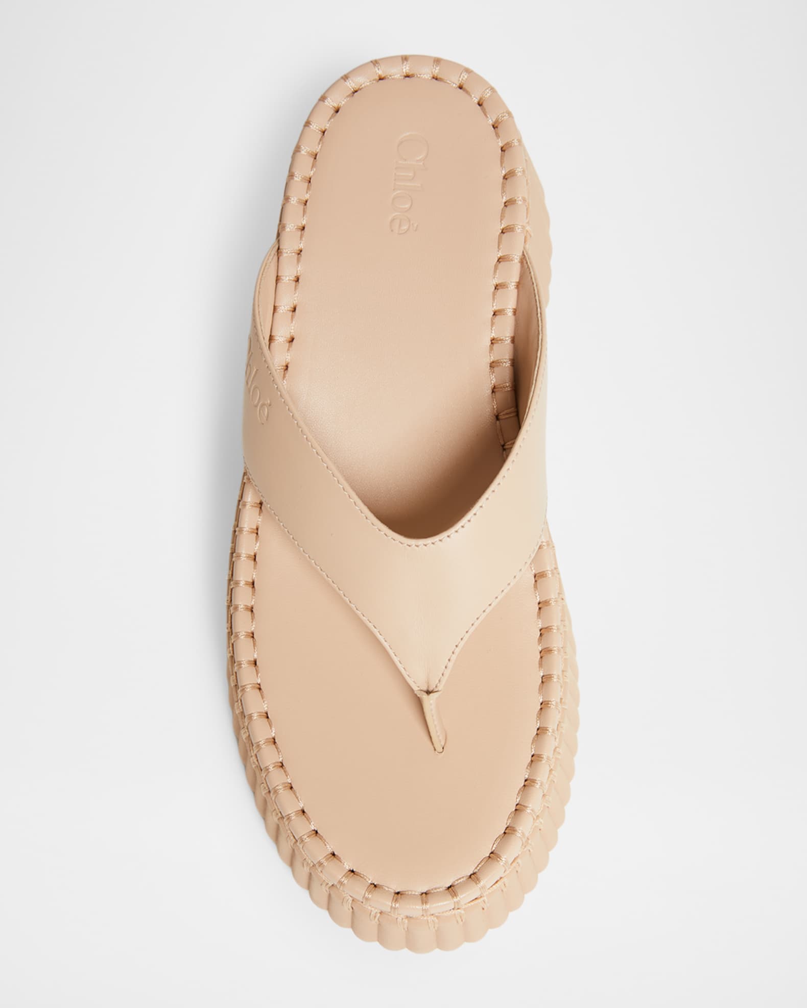 Chloe Nama Platform Leather Thong Sandals | Neiman Marcus
