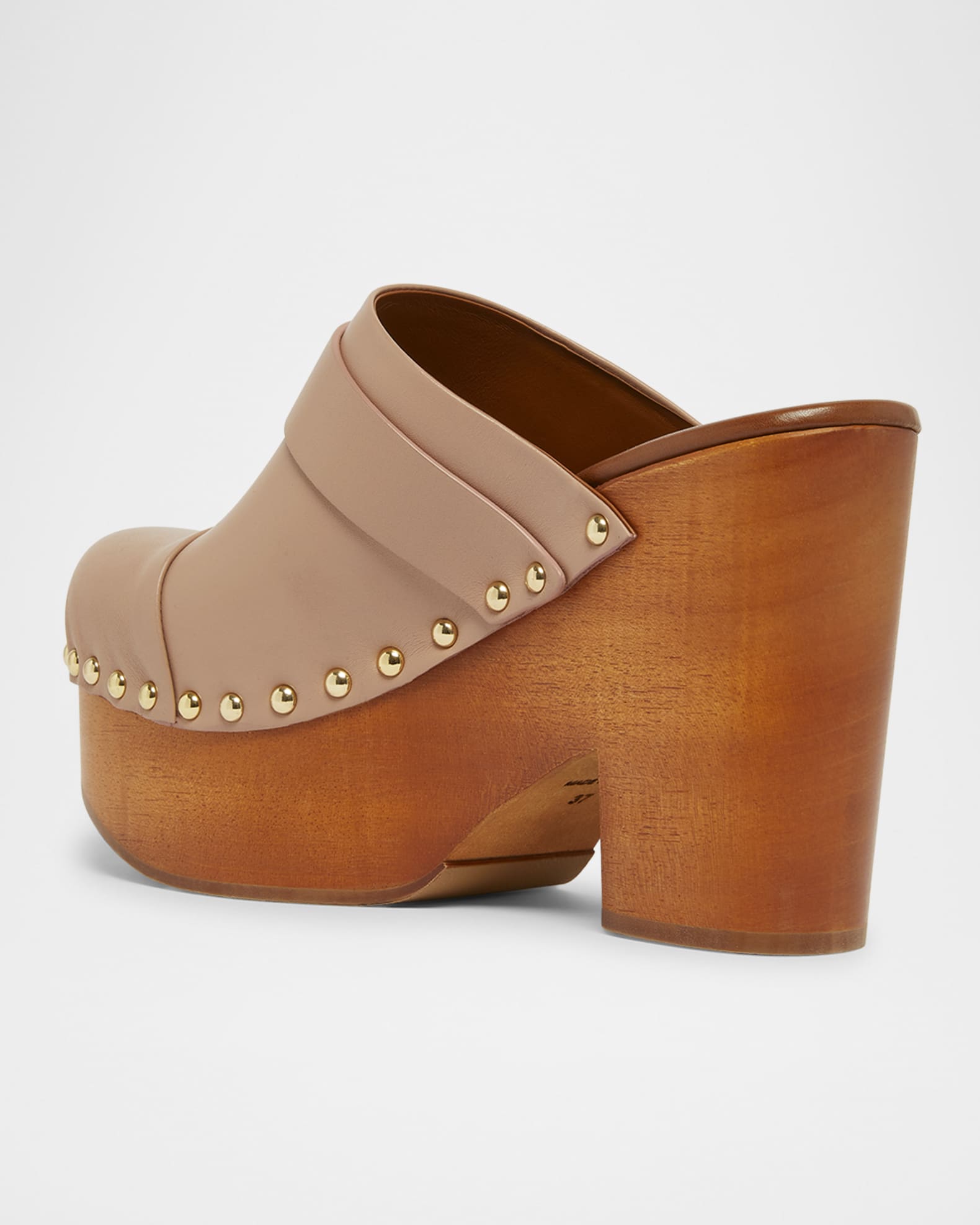 Chloe Jeannette Leather Platform Clogs | Neiman Marcus