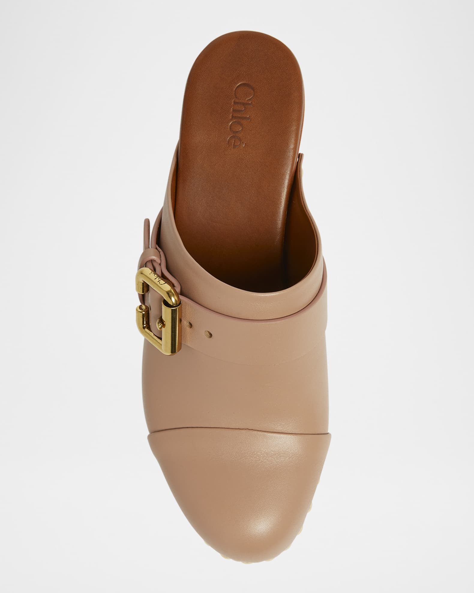 Chloe Jeannette Leather Platform Clogs | Neiman Marcus