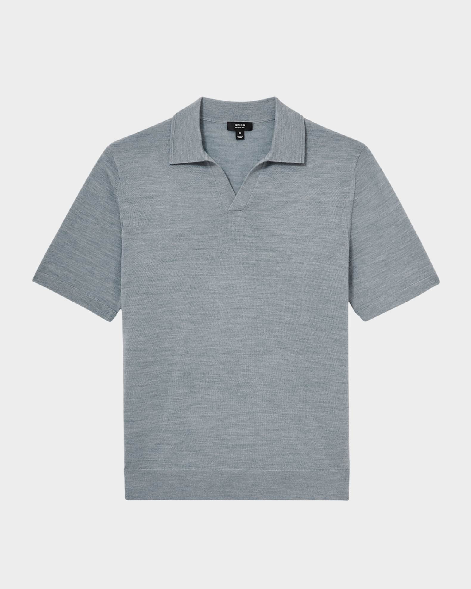 Reiss Men's Duchie Merino Wool Open Collar Polo Shirt | Neiman Marcus