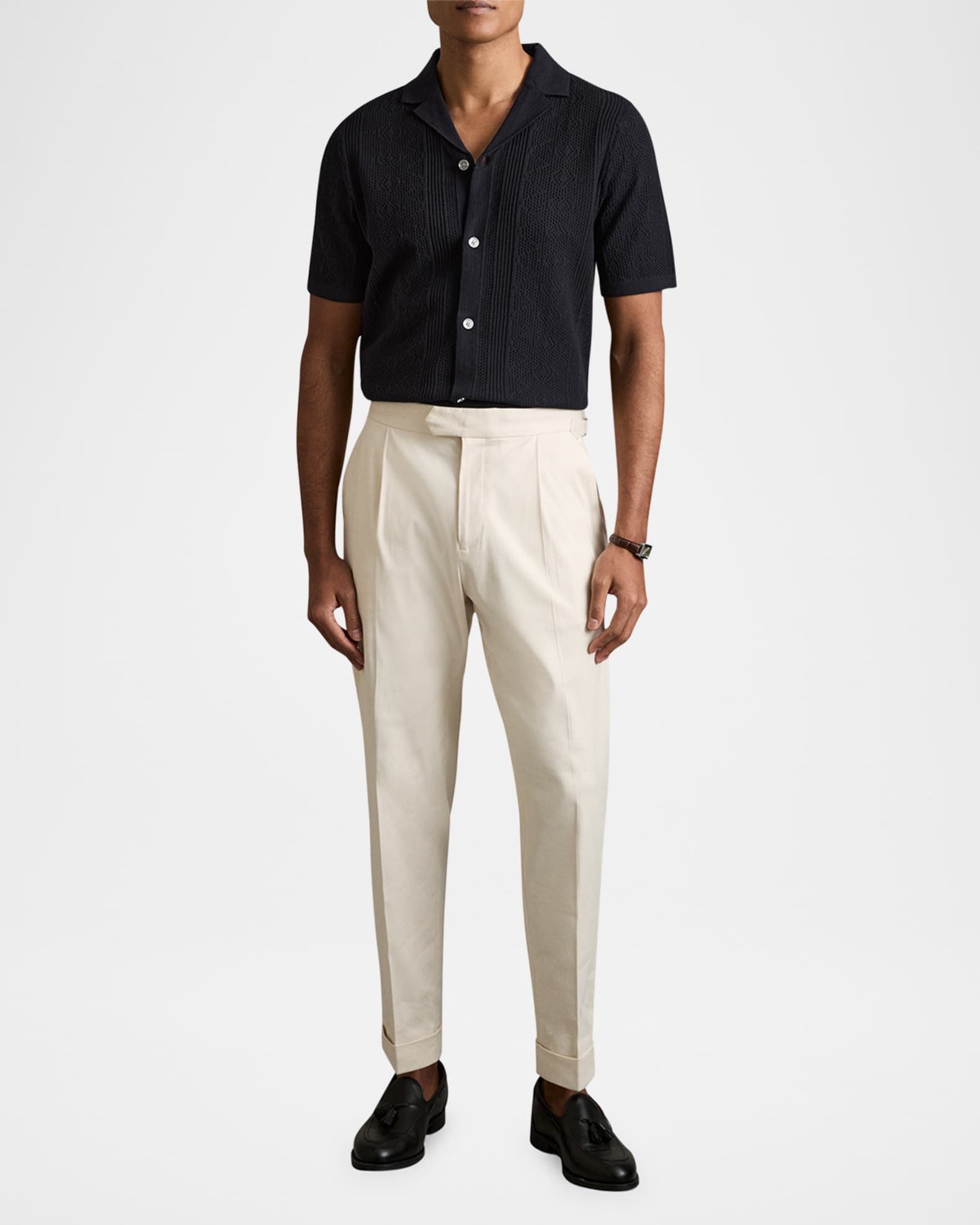 Reiss Men's Kipling Textured Short Sleeve Shirt | Neiman Marcus