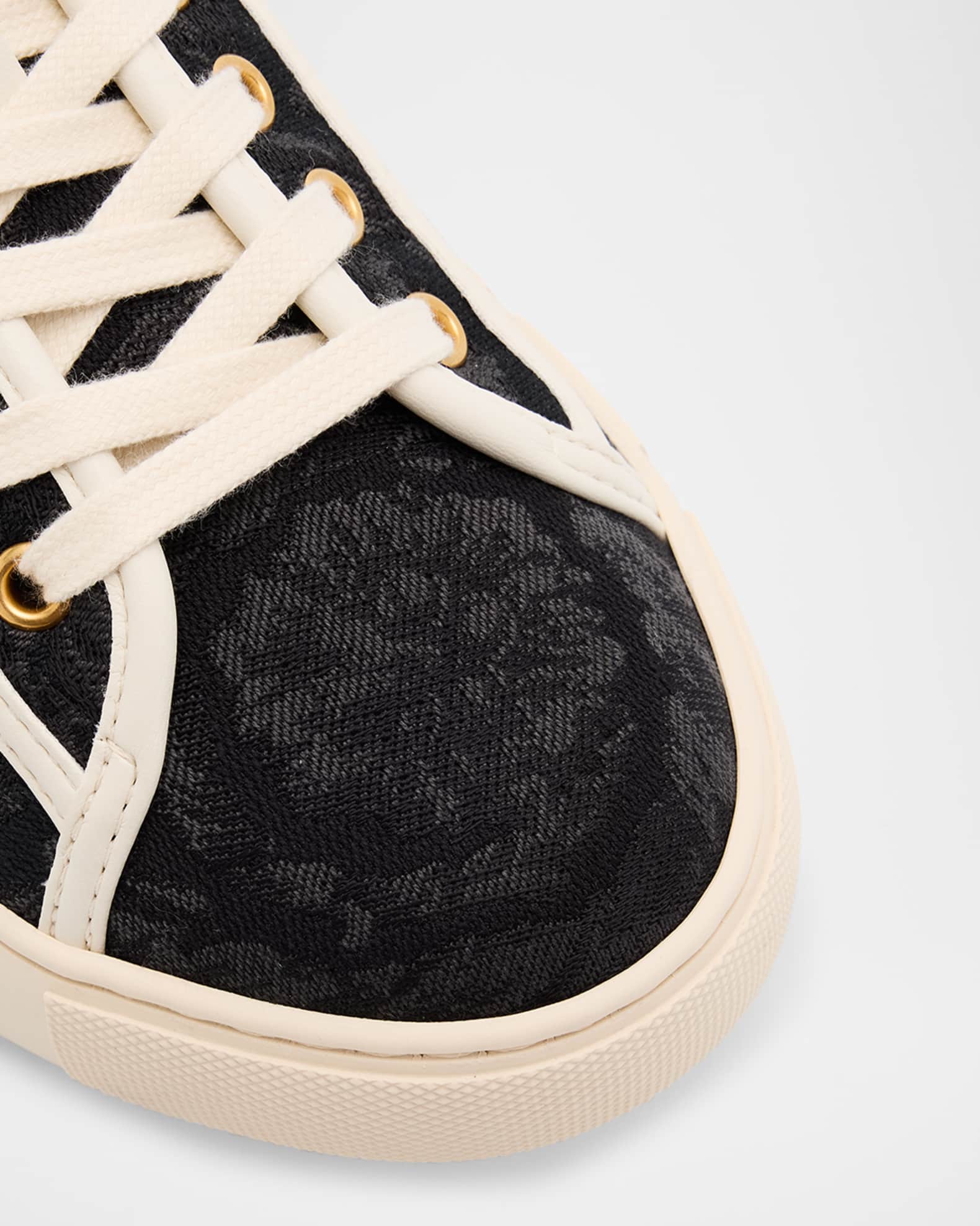 Versace La Greca Embroidered Low-Top Sneakers | Neiman Marcus
