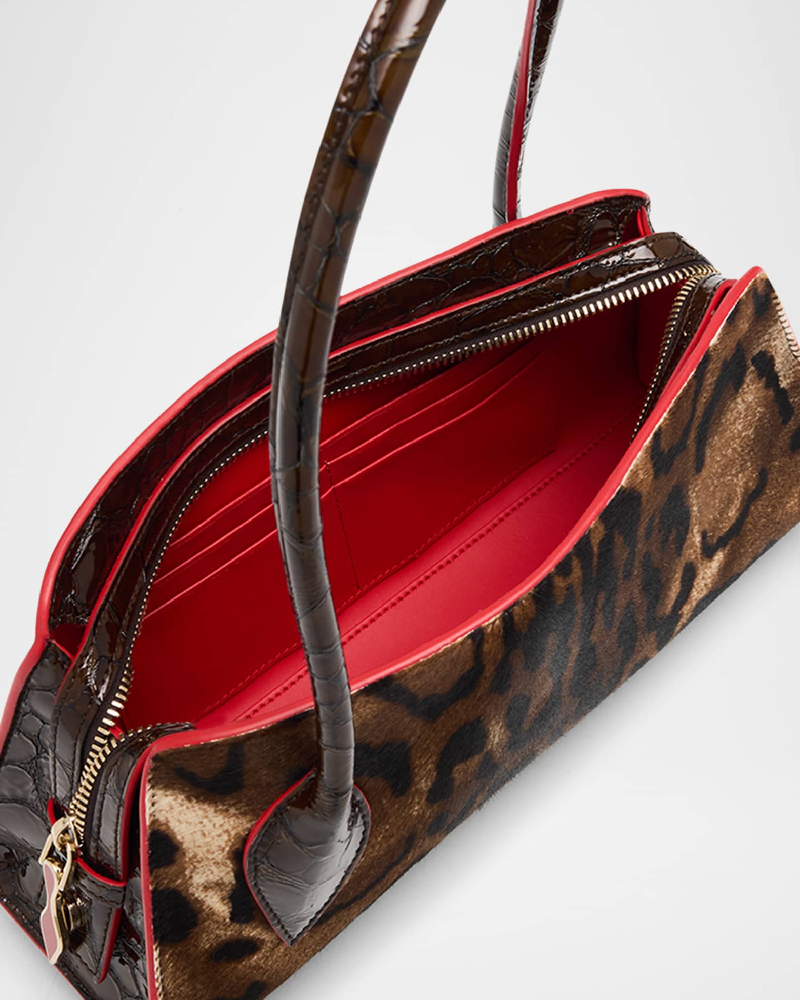 Christian Louboutin Eloise Top-Handle Bag in Croc-Embossed Leather ...