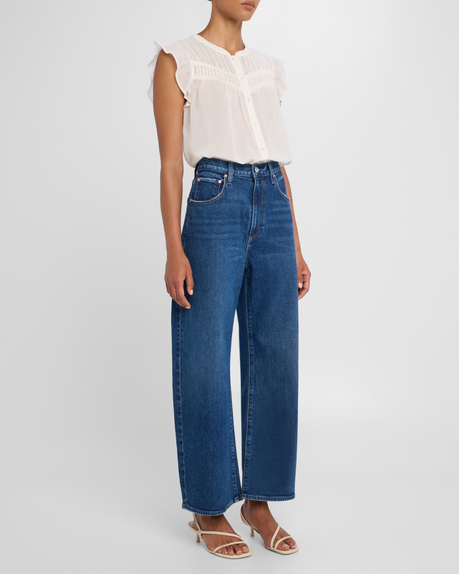 PAIGE Arellia Barrel Ankle Jeans | Neiman Marcus