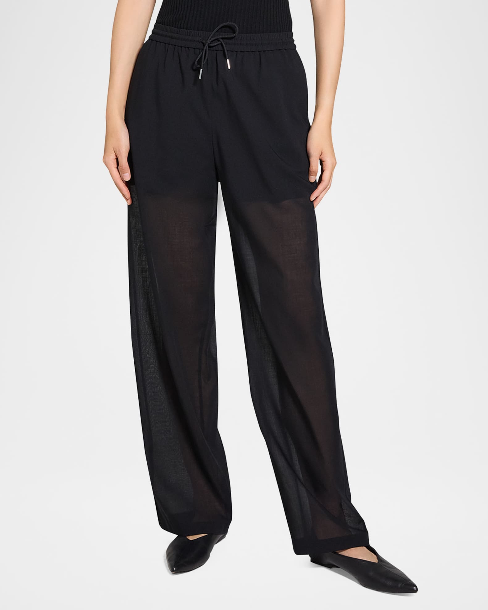 Theory Drawstring Pull-On Pants | Neiman Marcus