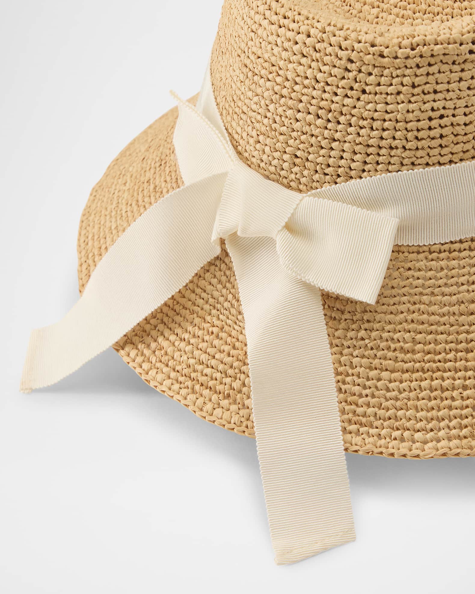Helen Kaminski Clover Raffia Cloche Bucket hat | Neiman Marcus