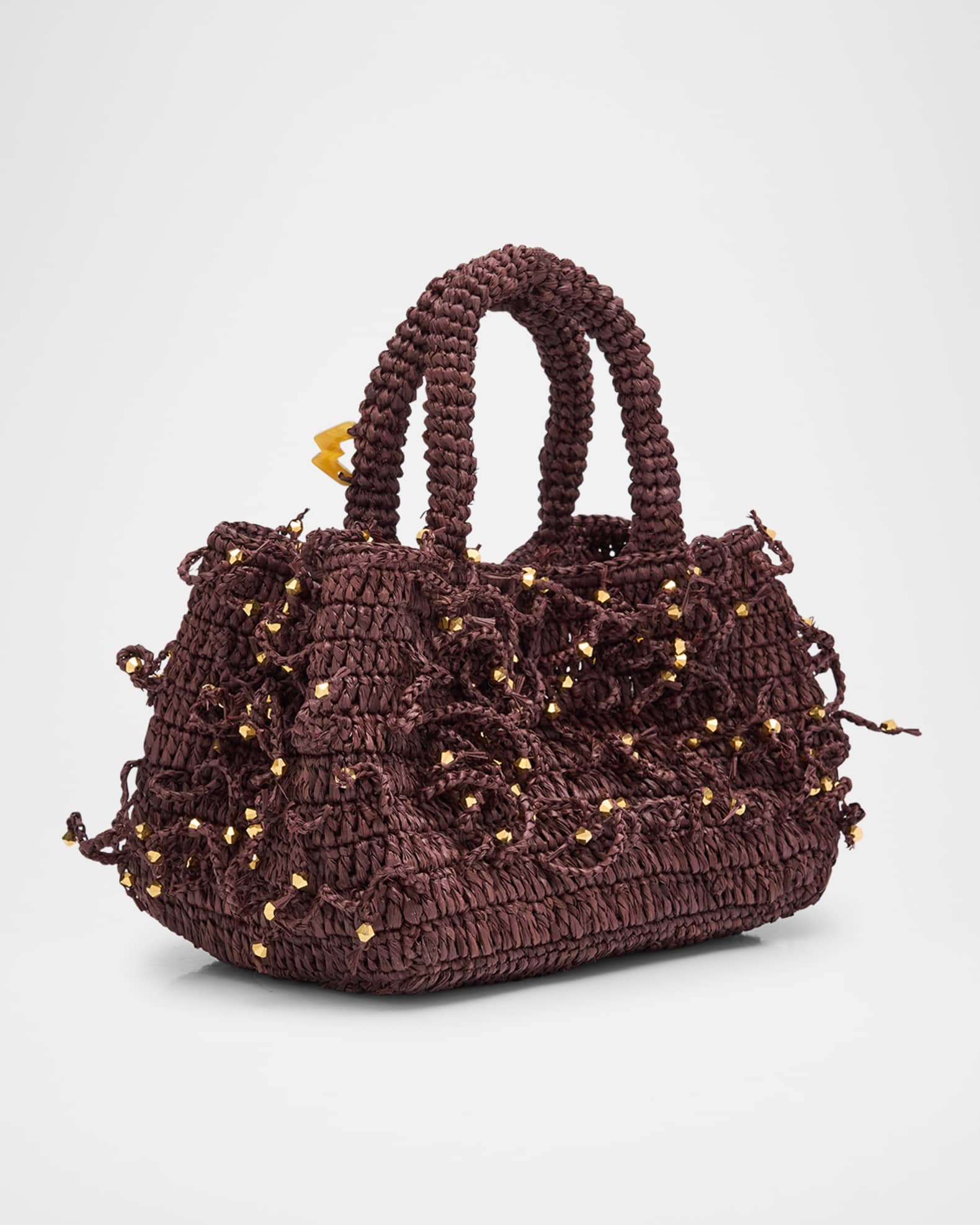 Made For A Woman Fanny Woven Top-Handle Bag with Beaded Fringe | Neiman ...