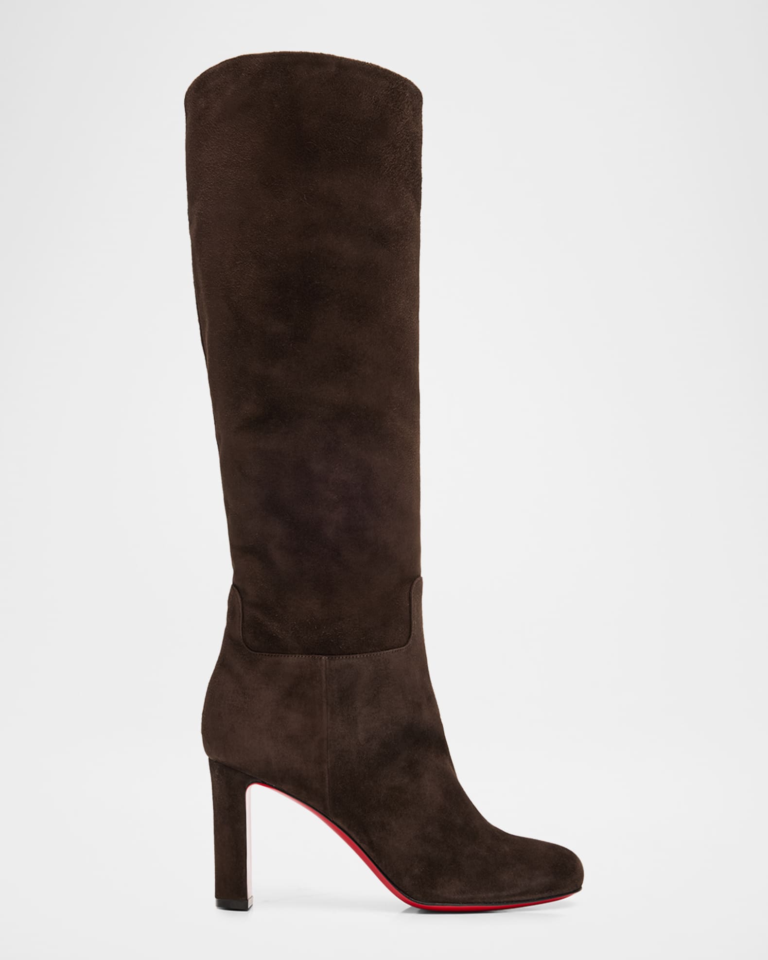 Christian Louboutin 85mm Loo Botta Suede Knee-High Boots | Neiman Marcus