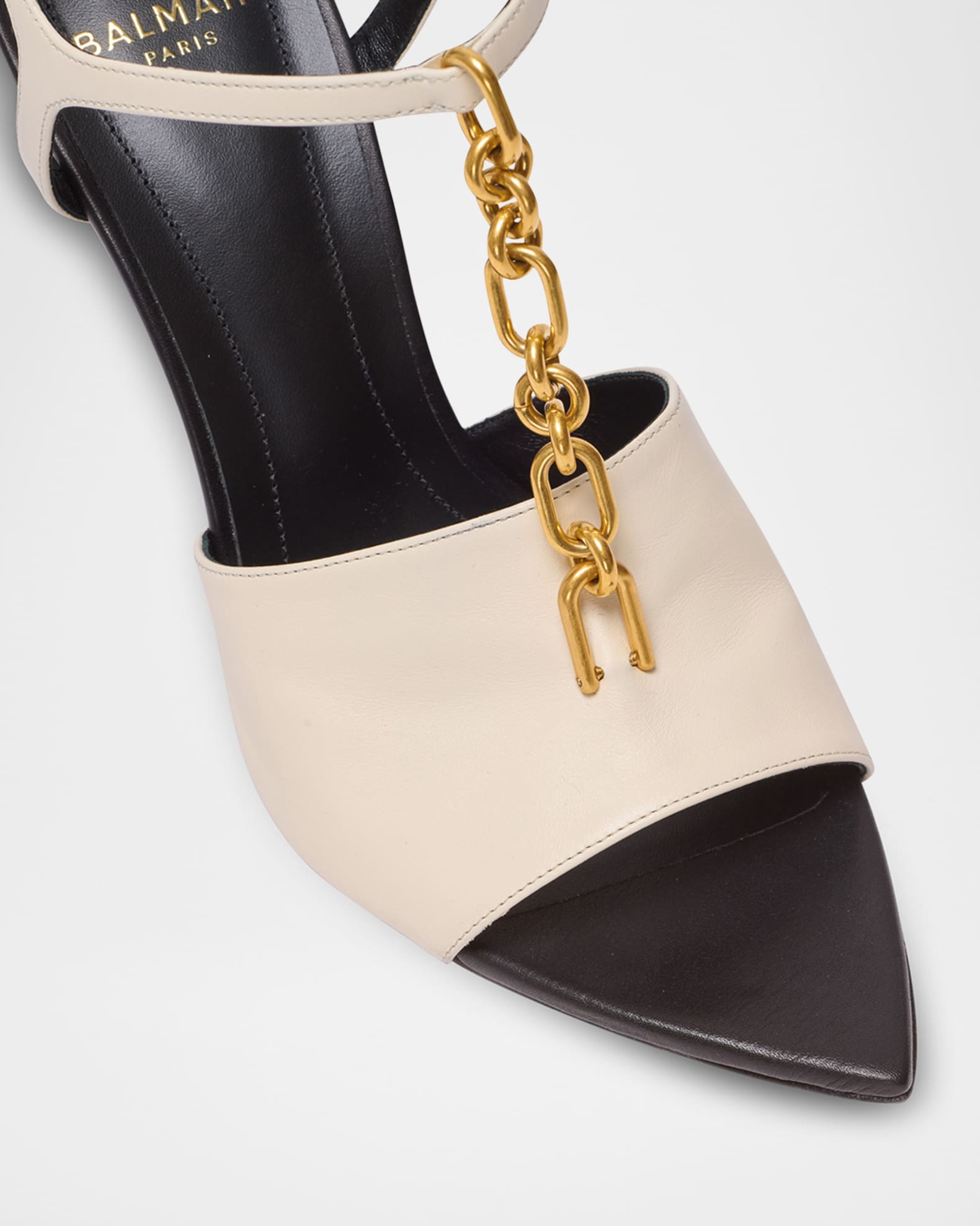 Balmain Sync Patent Leather Ankle-Strap Sandals | Neiman Marcus