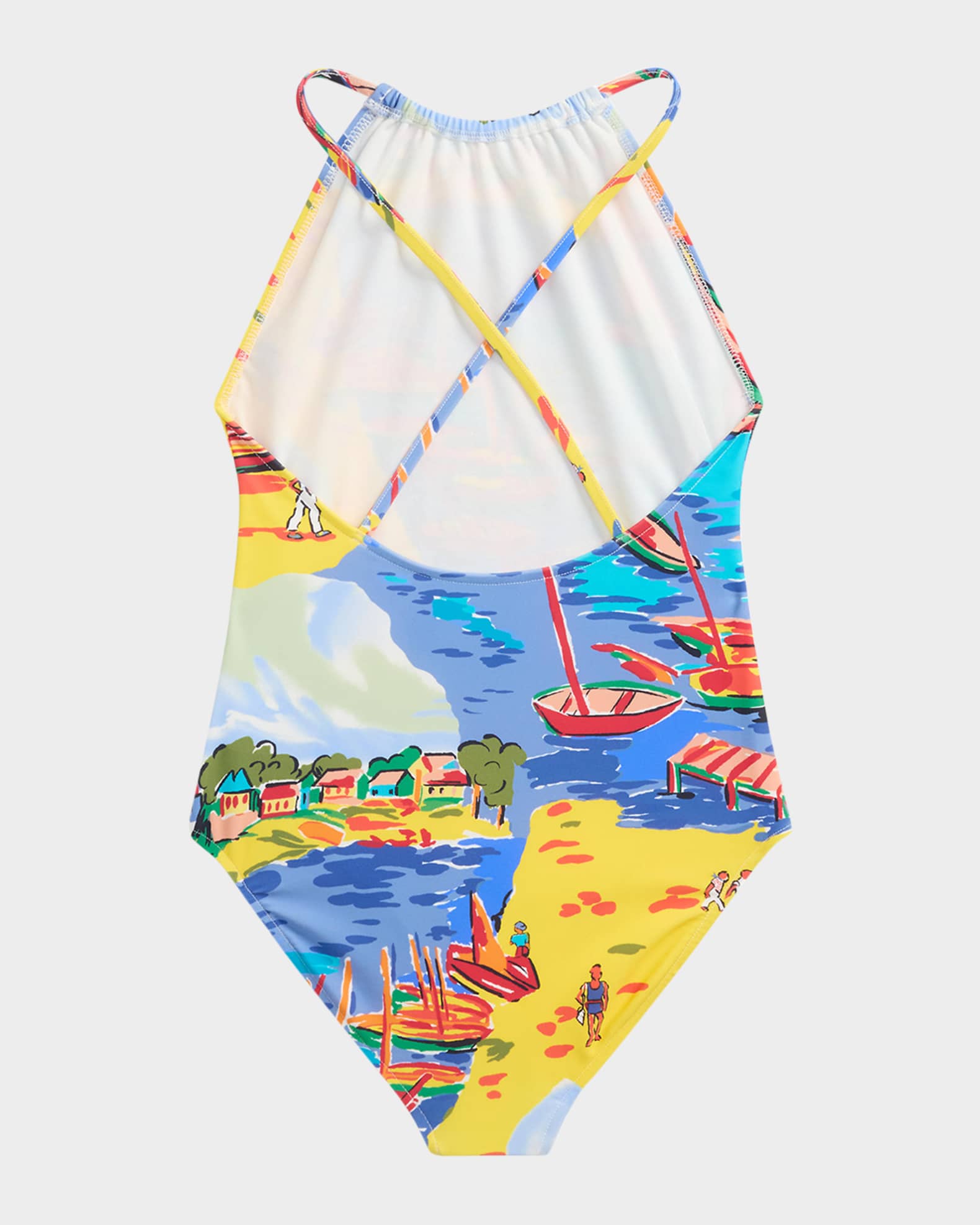 Girl's Printed Ruffle One-Piece swimsuit | Neiman Marcus