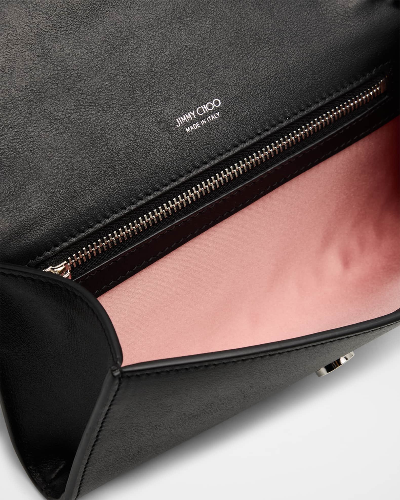 Jimmy Choo Bing Crystal Smooth Leather Wallet | Neiman Marcus