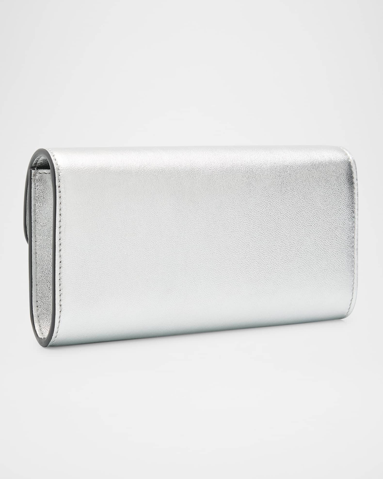 Jimmy Choo Bing Crystal Metallic Leather Wallet | Neiman Marcus