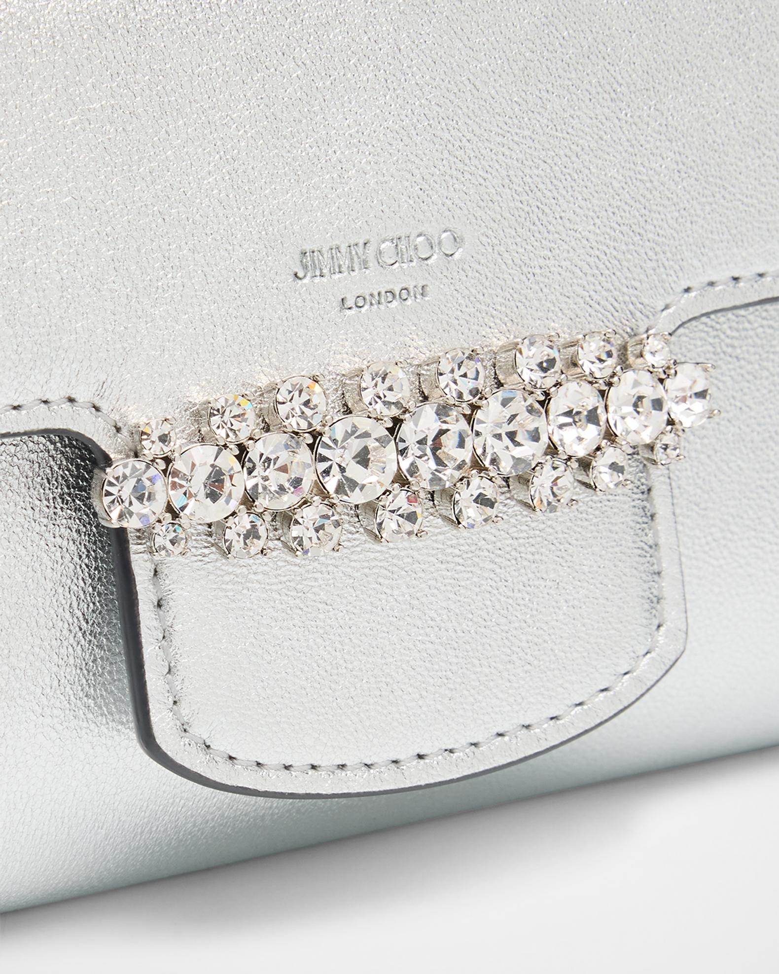 Jimmy Choo Bing Crystal Metallic Leather Wallet | Neiman Marcus