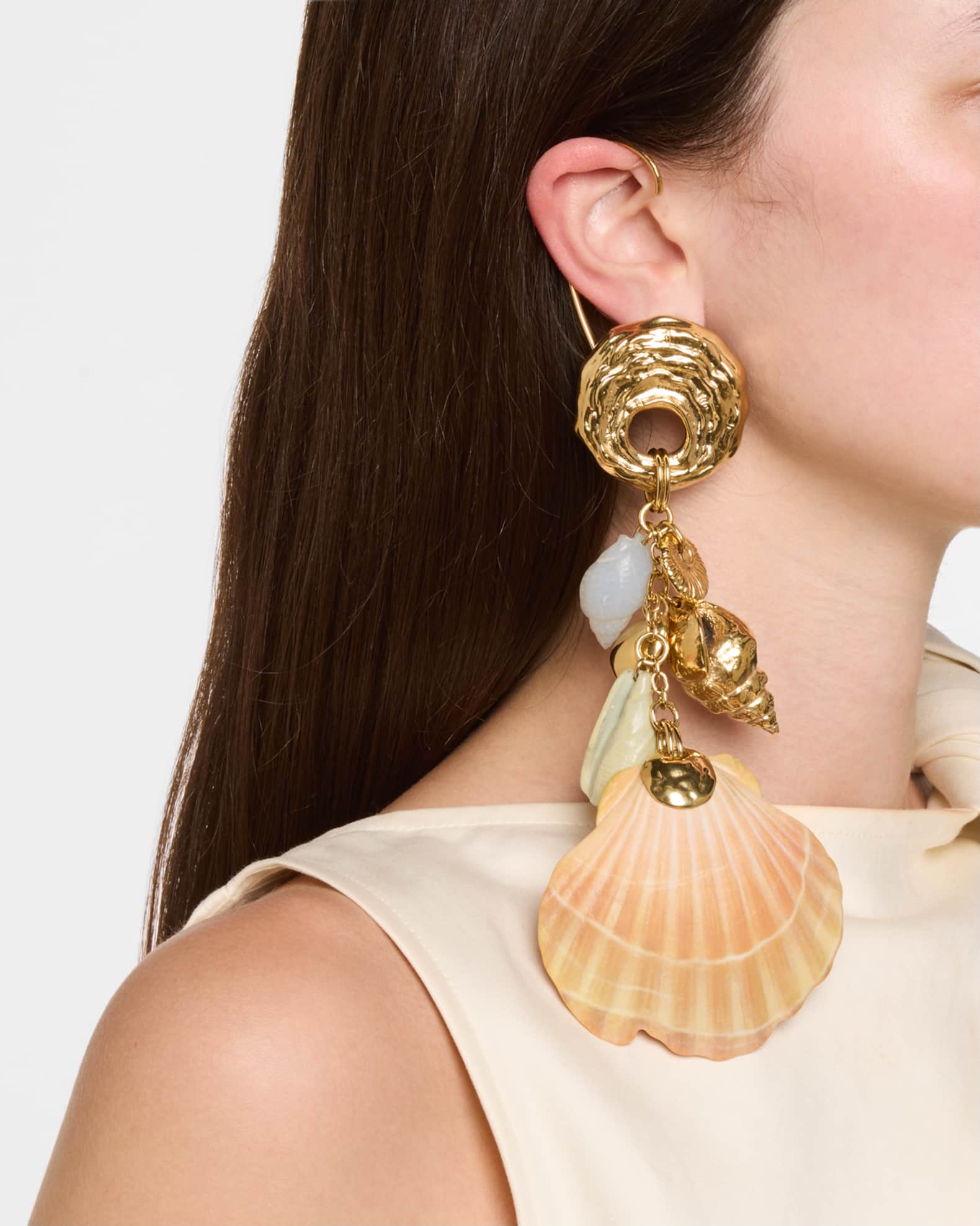 Chloe Shells Mono Earring | Neiman Marcus