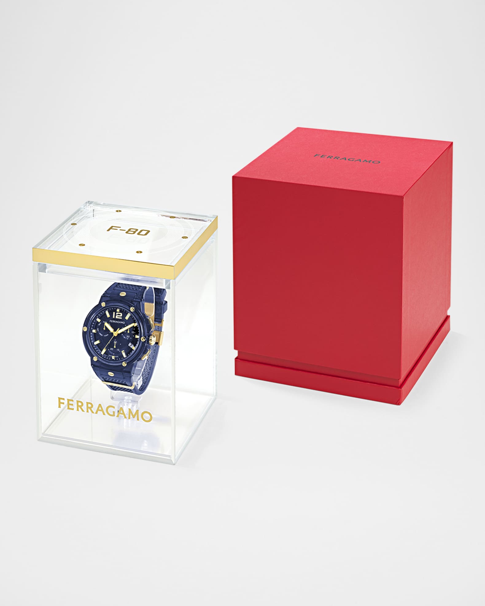 Ferragamo F-80 44mm Translucent Blue Bioplastic Chronograph Watch ...