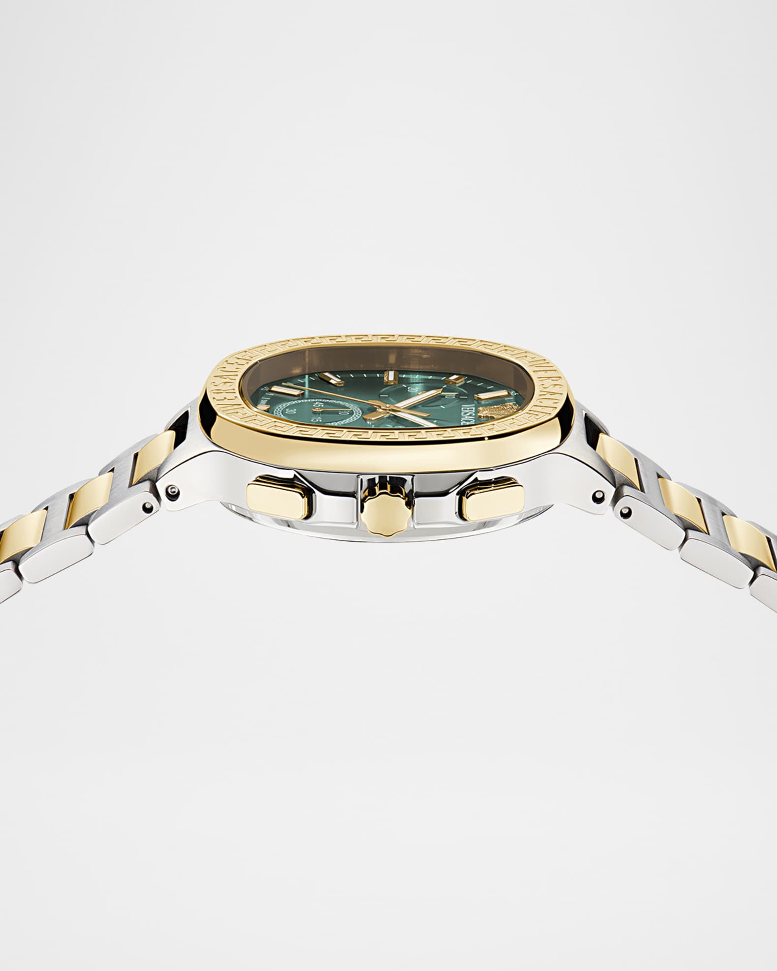 Versace V-Chrono Square 40mm Two Tone Bracelet Watch | Neiman Marcus