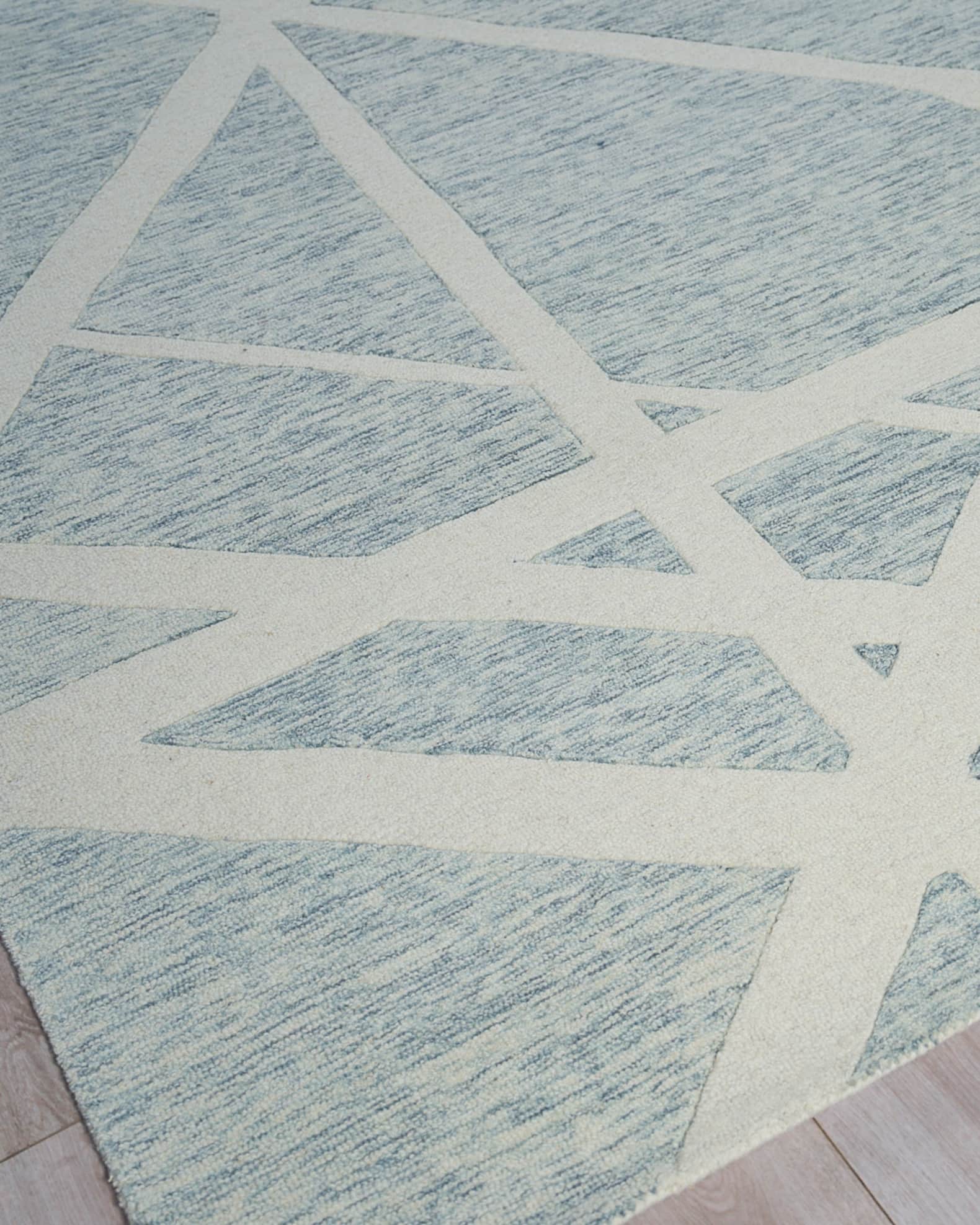 Exquisite Rugs Miami Hand-Tufted Silver/Ivory Rug, 6' x 9' | Neiman Marcus