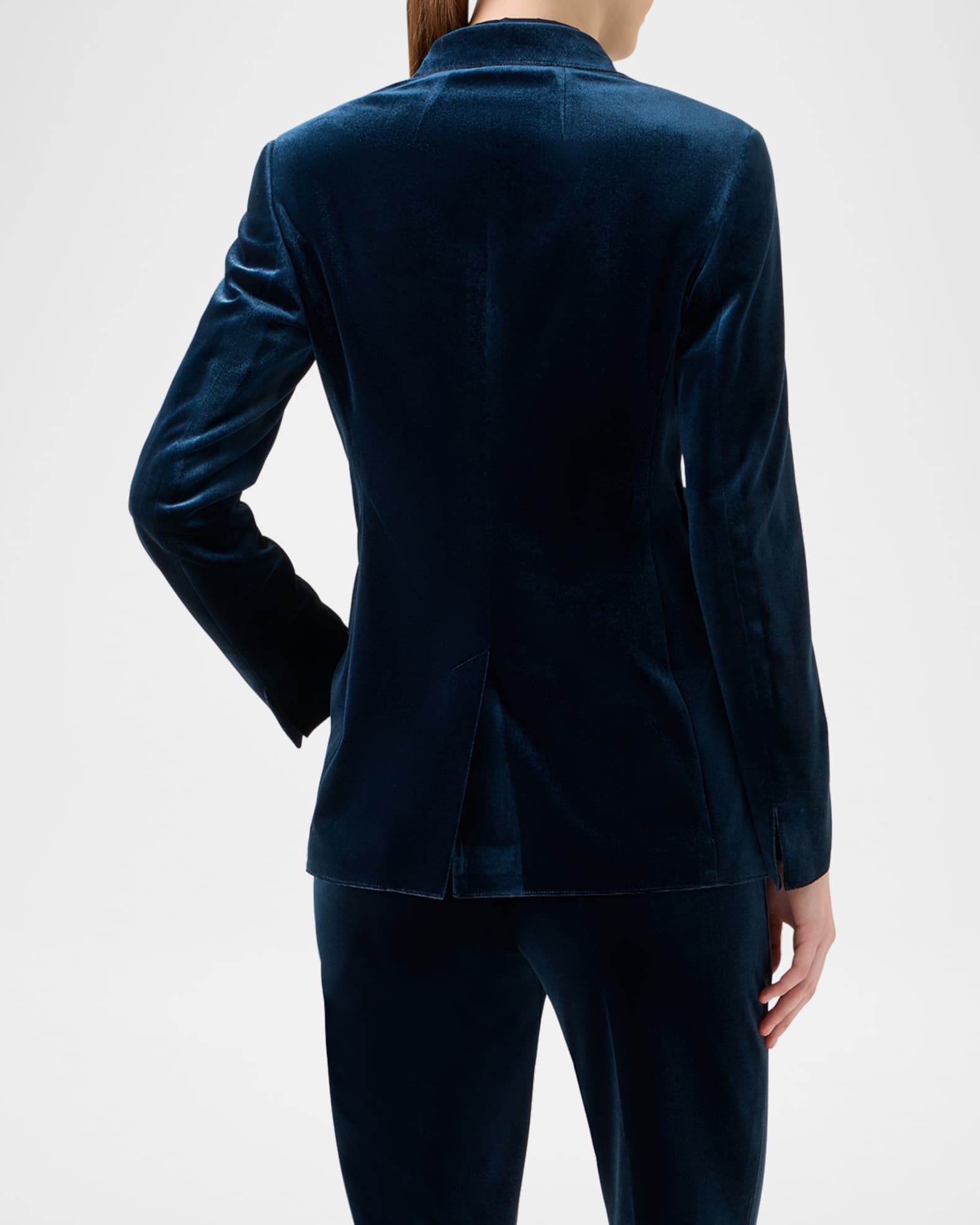 Akris Percival Techno Velvet Stretch Single-Breasted Jacket | Neiman Marcus