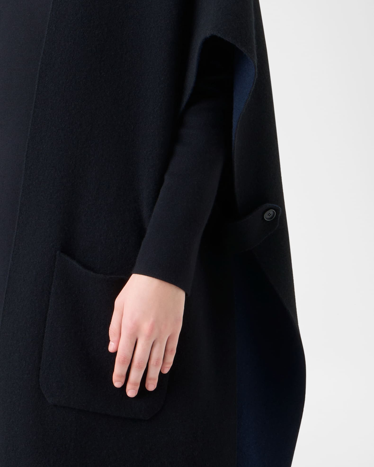 Akris Bicolor Cashmere Double-Face Knit Cape | Neiman Marcus