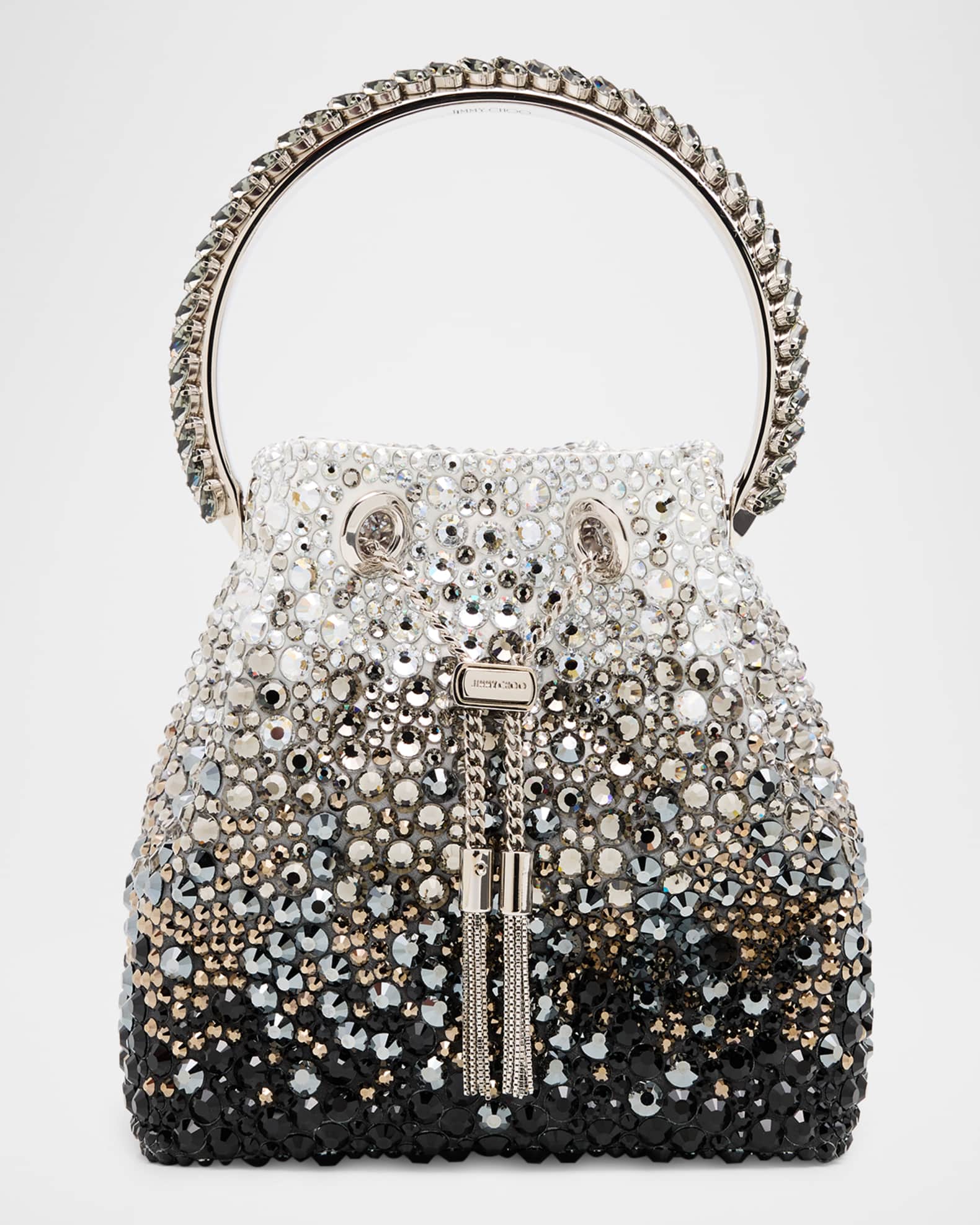 Jimmy Choo Bon Bon Ombre Crystal Top-Handle Bucket Bag | Neiman Marcus