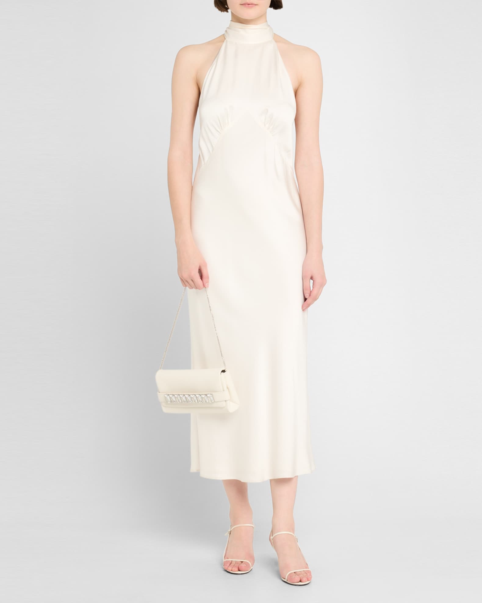 Jimmy Choo Kya Crystal-Embellished Leather Clutch Bag | Neiman Marcus