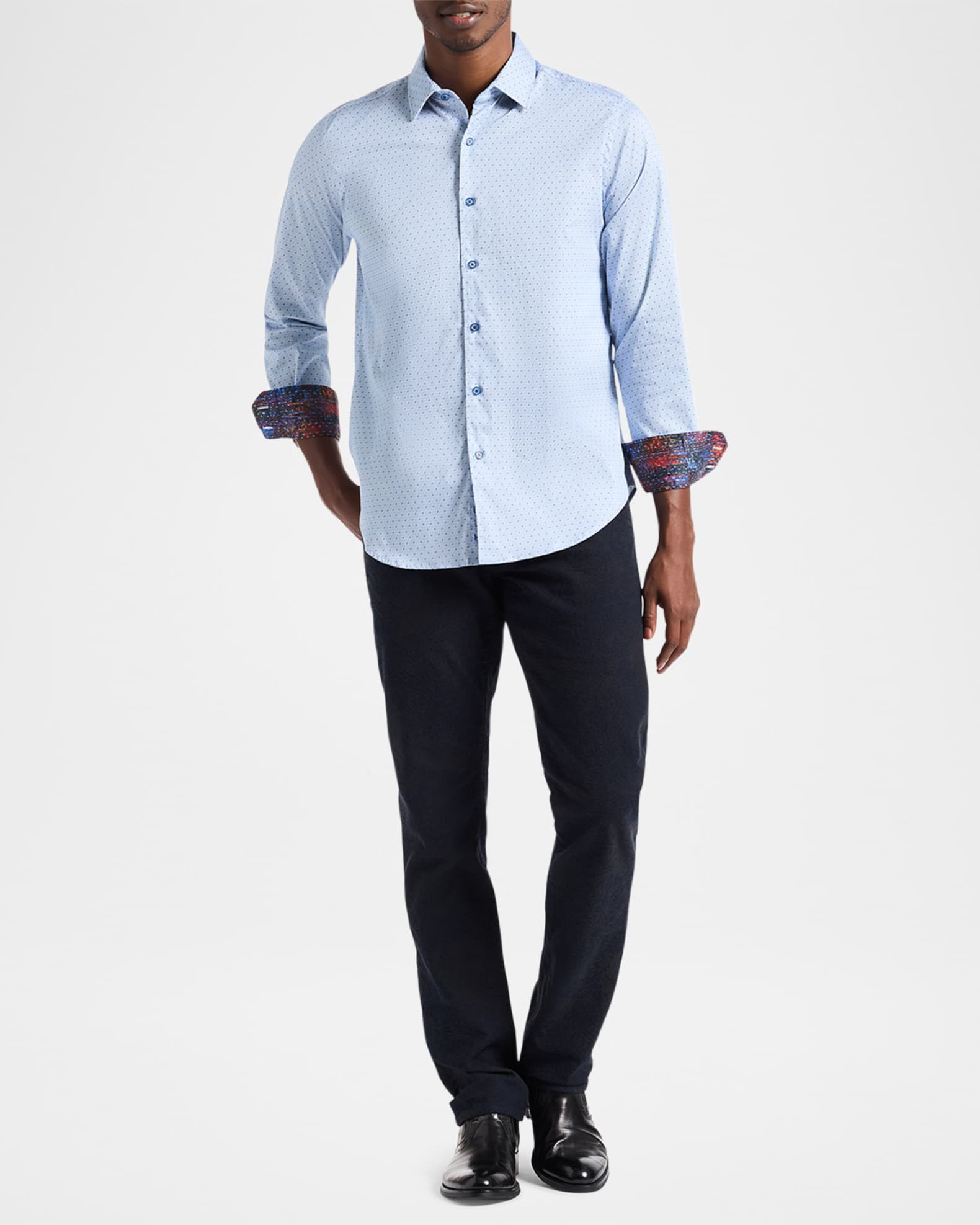 Robert Graham Men's Clayton Dotted Stretch Sport Shirt | Neiman Marcus