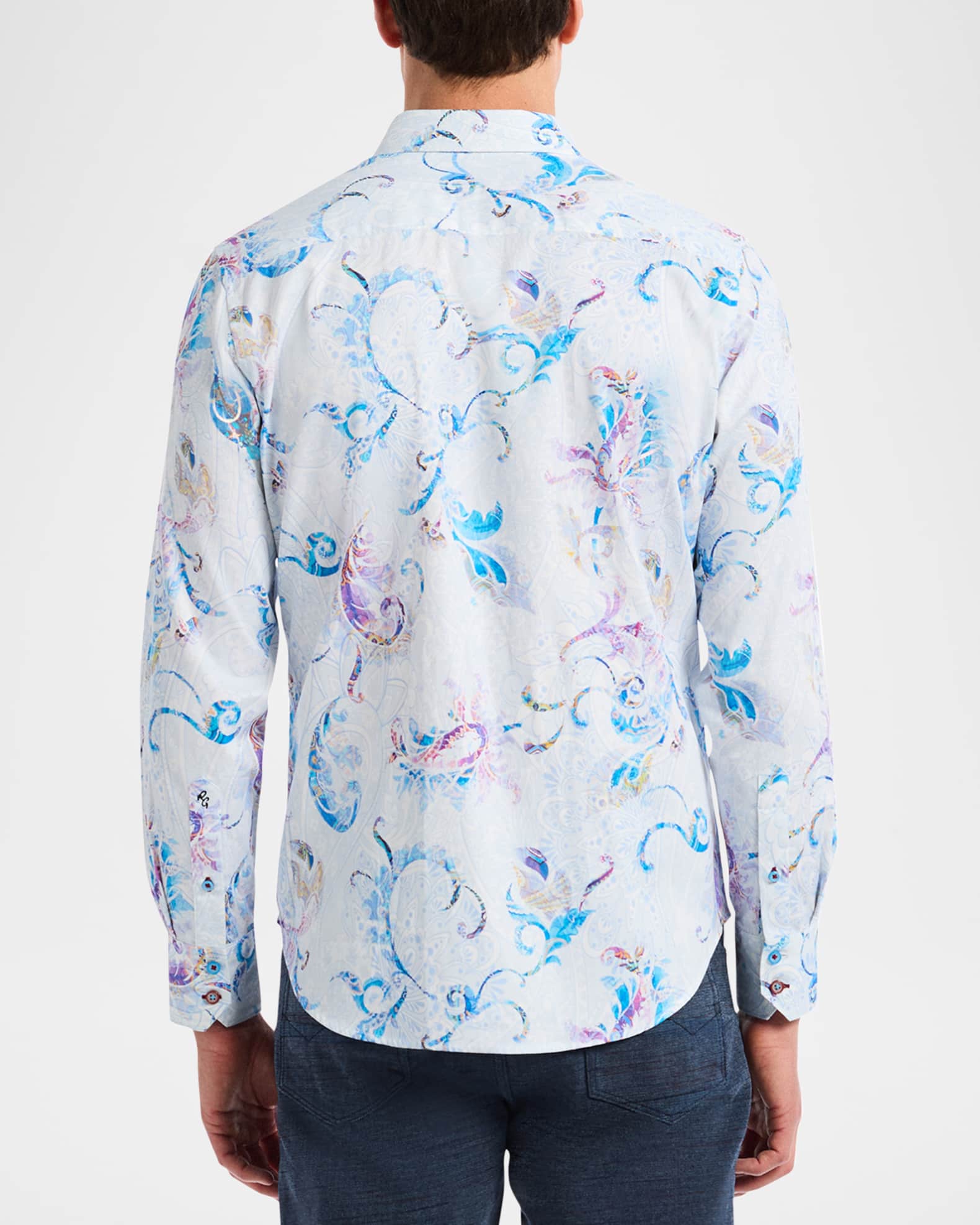 Robert Graham Men's Tilden Paisley Overlay Stretch Sport Shirt | Neiman ...