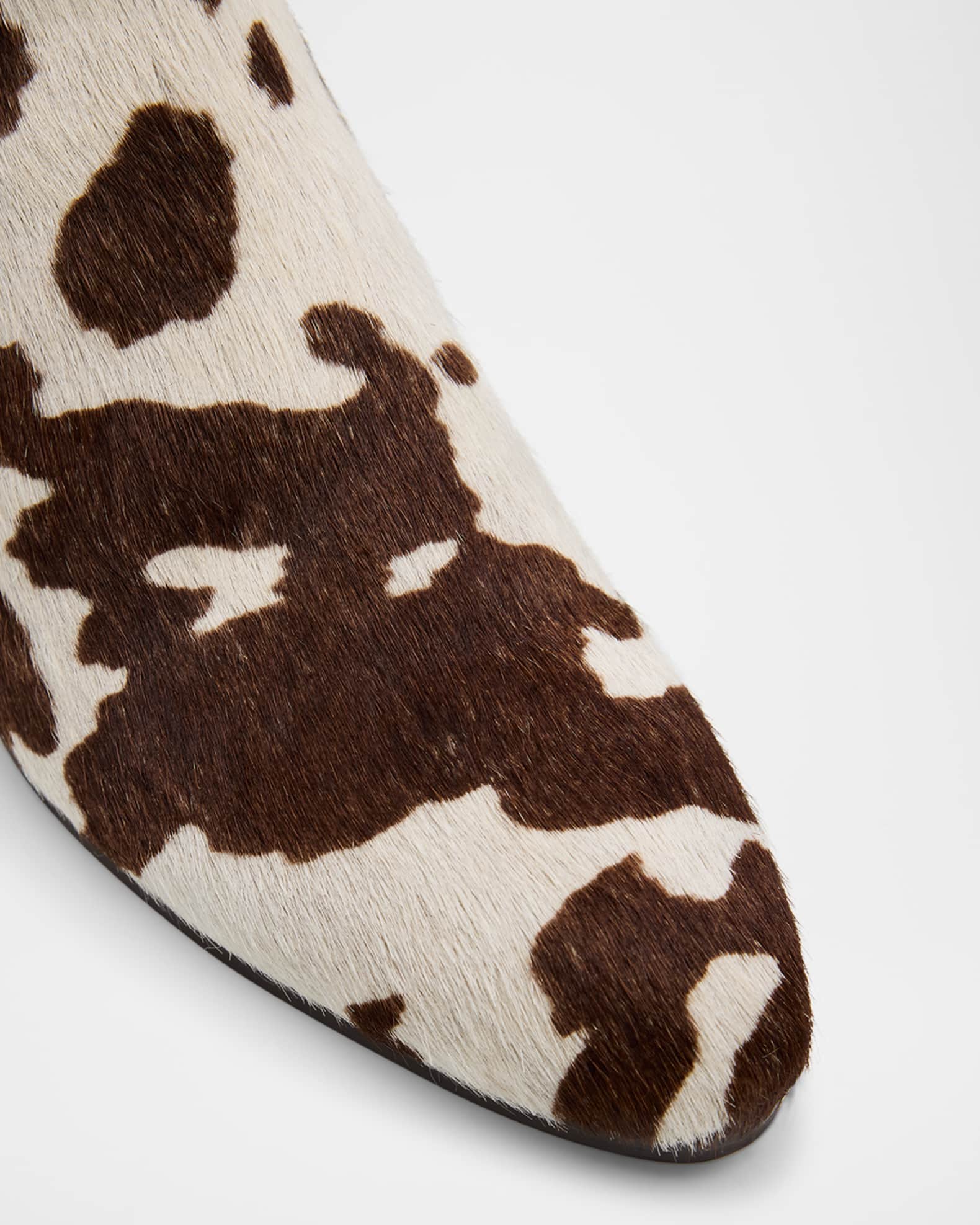 Odissi Ella Cow-Print Pony Hair Chelsea Booties | Neiman Marcus