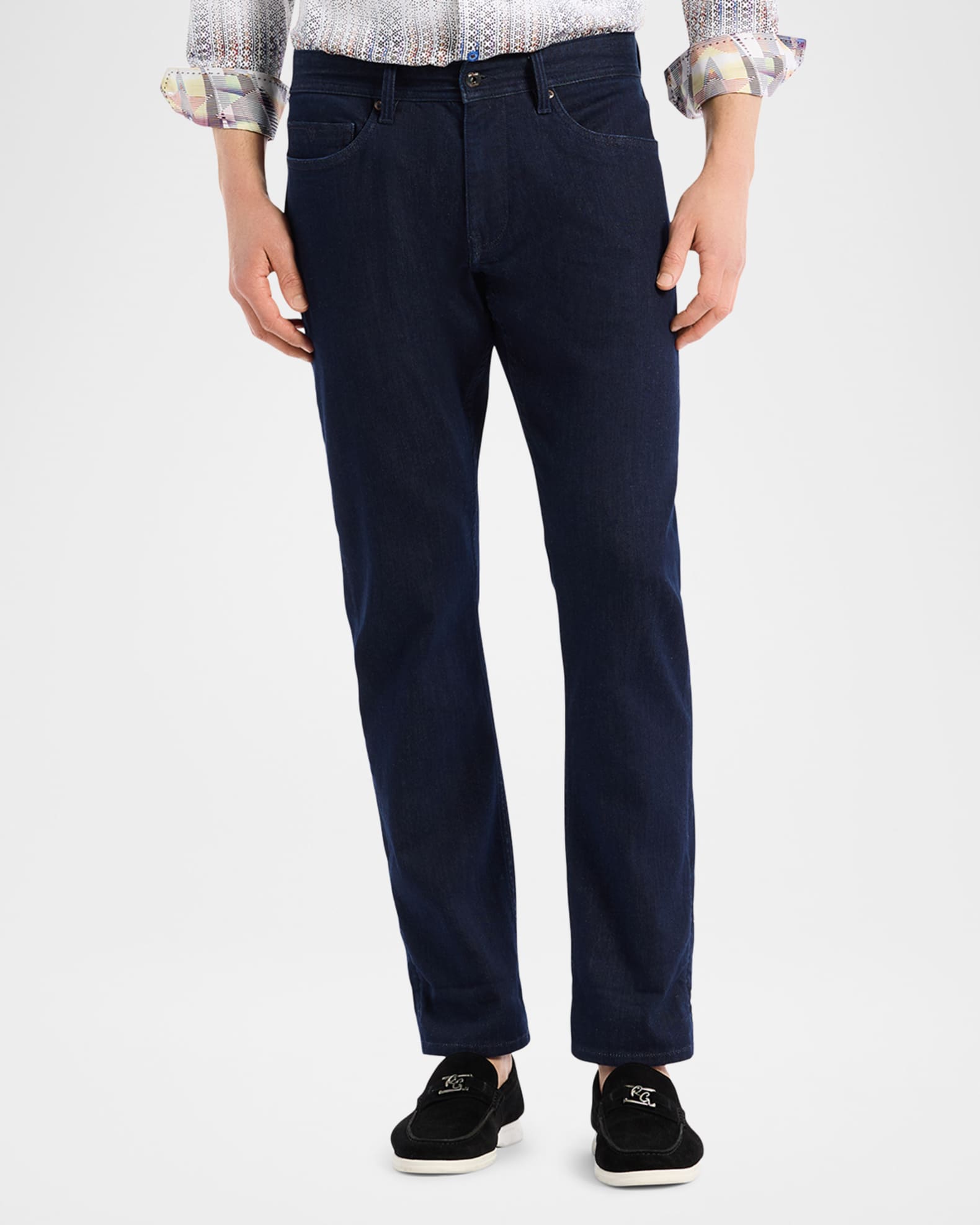 Robert Graham Men's Gottsman Denim Straight Fit Five-Pocket Pants ...