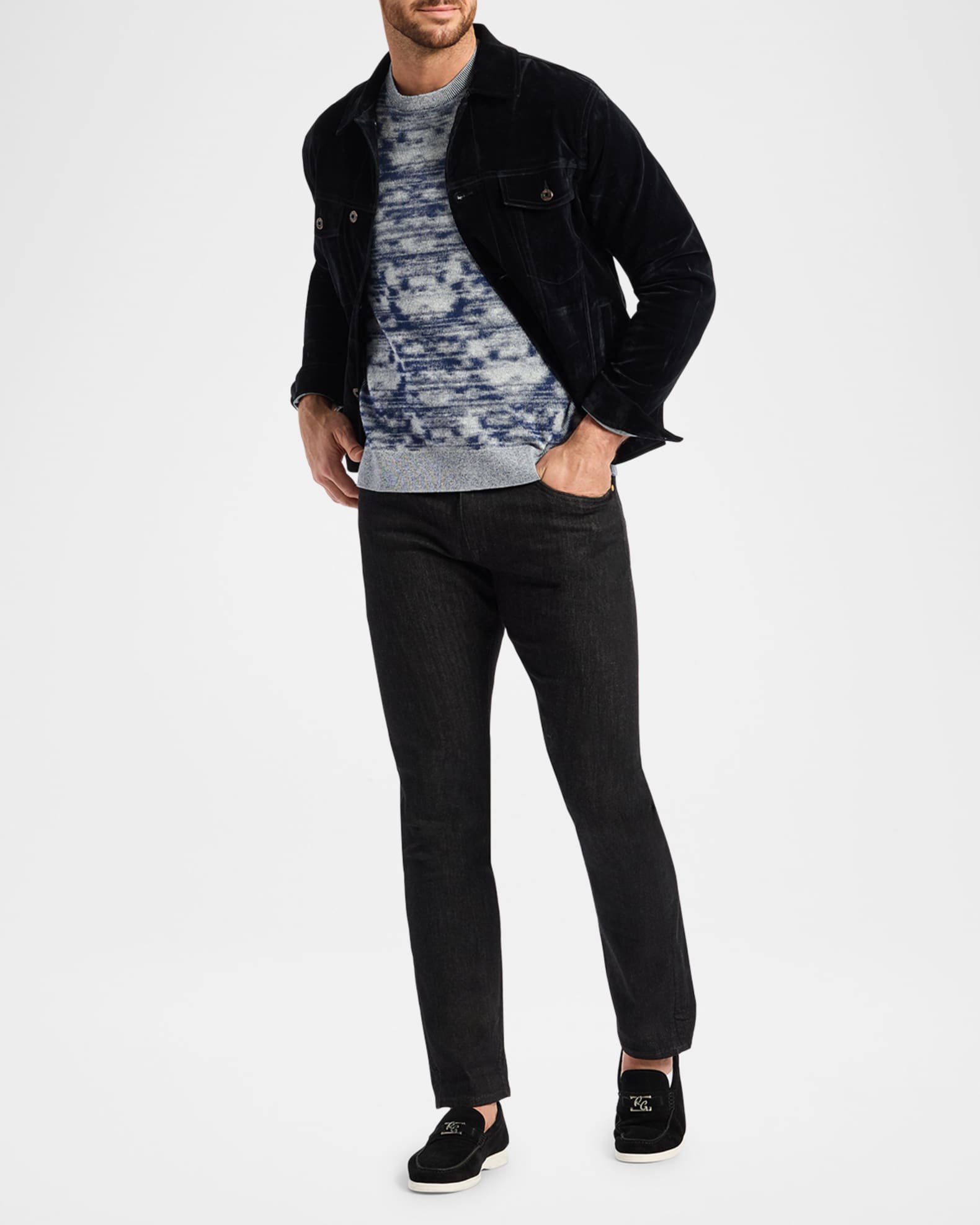 Robert Graham Men's Celestial Button-Front Trucker Jacket | Neiman Marcus