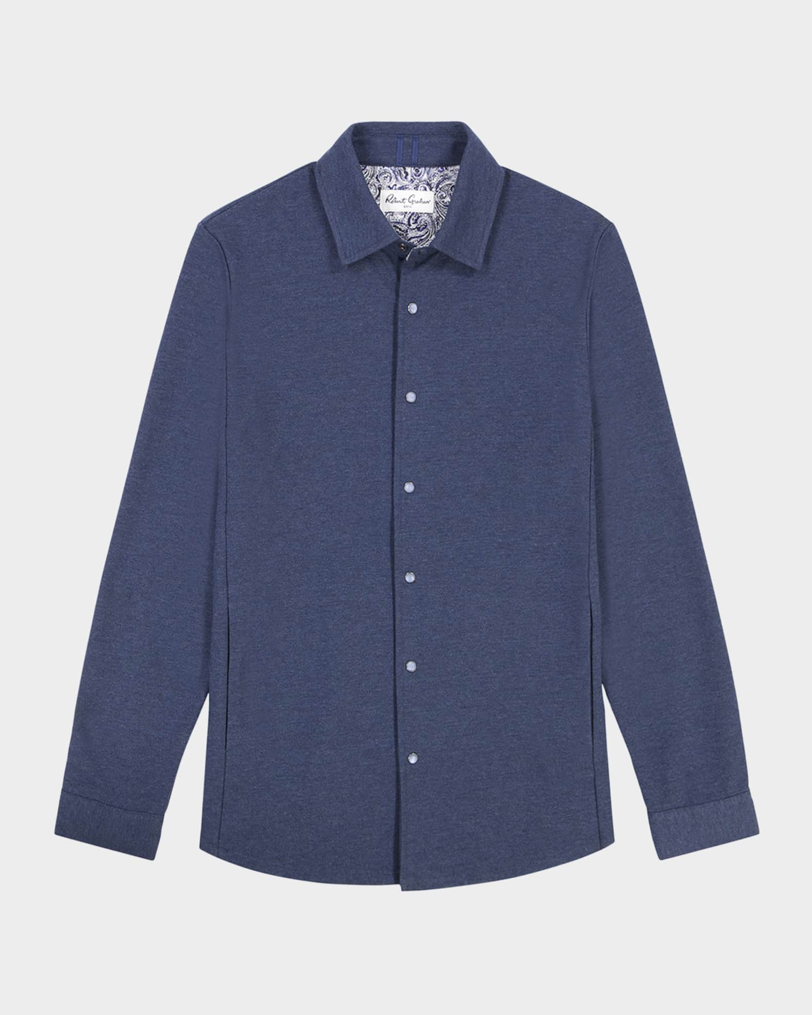 Robert Graham Men's Kellan Knit Snap-Front Shirt Jacket | Neiman Marcus