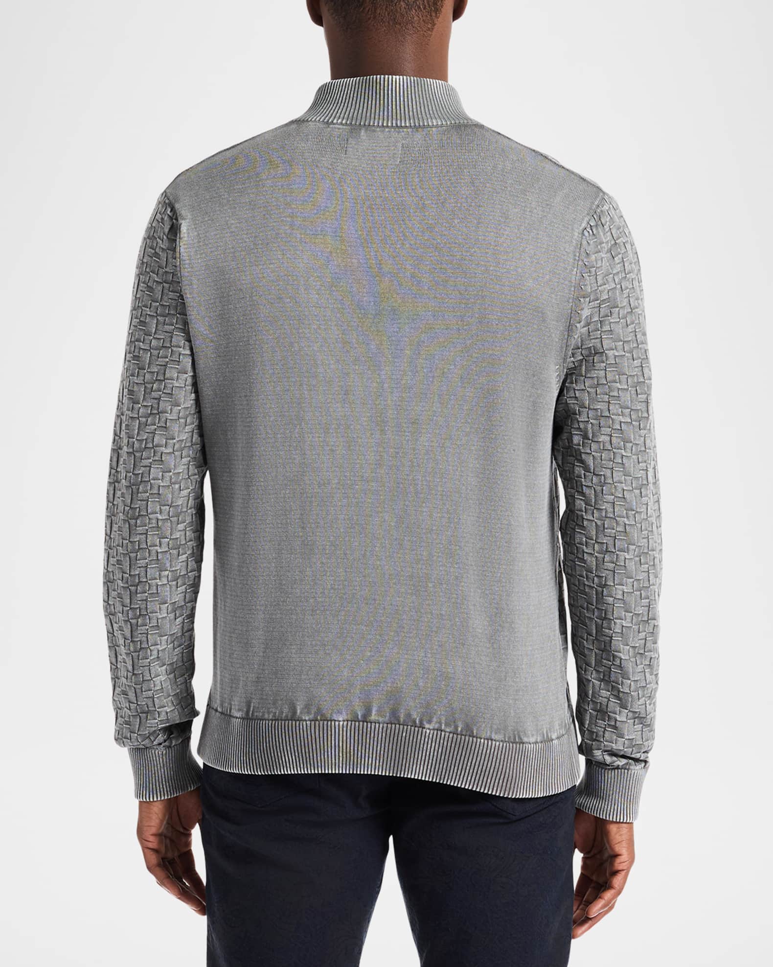 Robert Graham Men's Aubin Jacquard Knit Quarter-Zip Sweater | Neiman Marcus