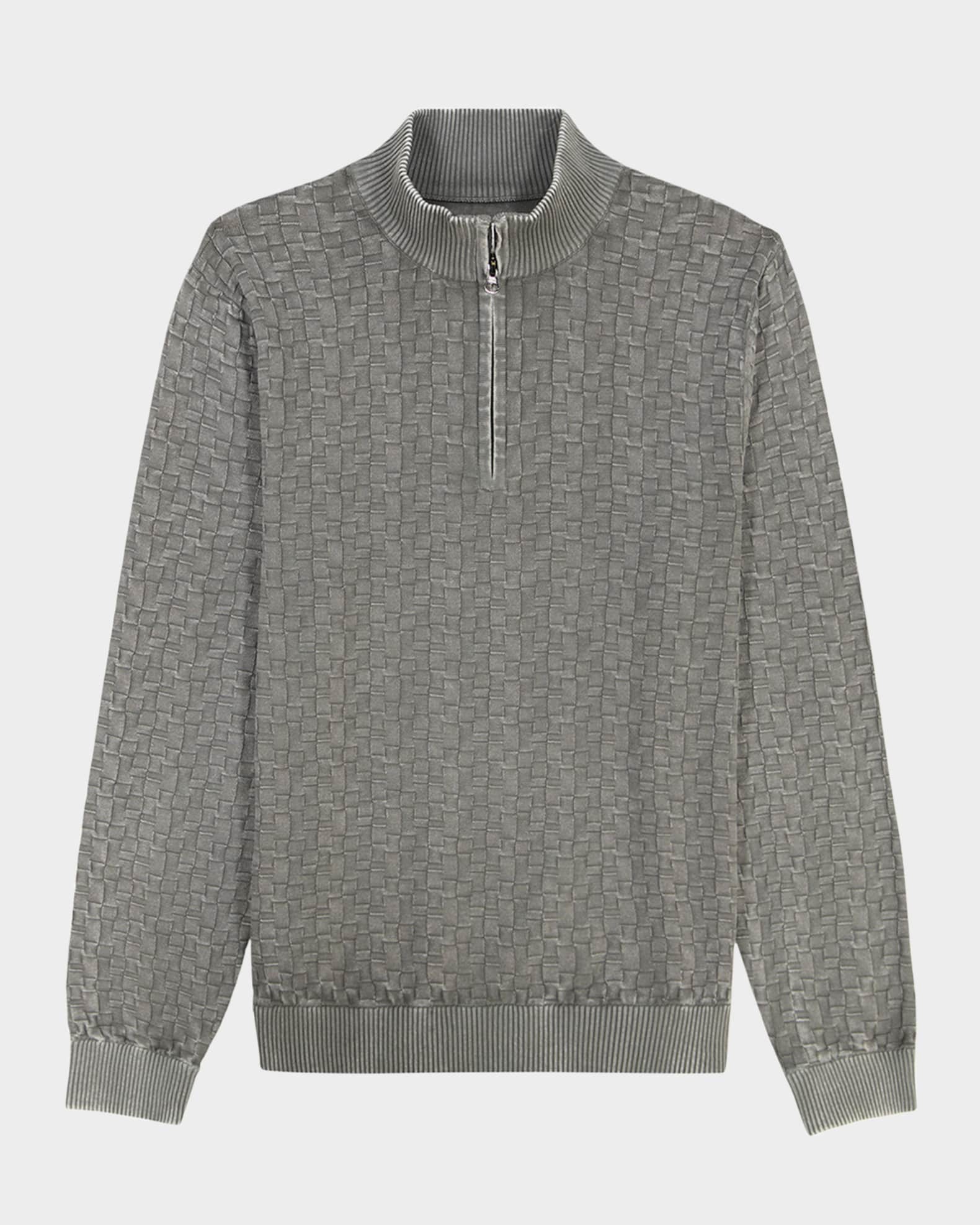 Robert Graham Men's Aubin Jacquard Knit Quarter-Zip Sweater | Neiman Marcus