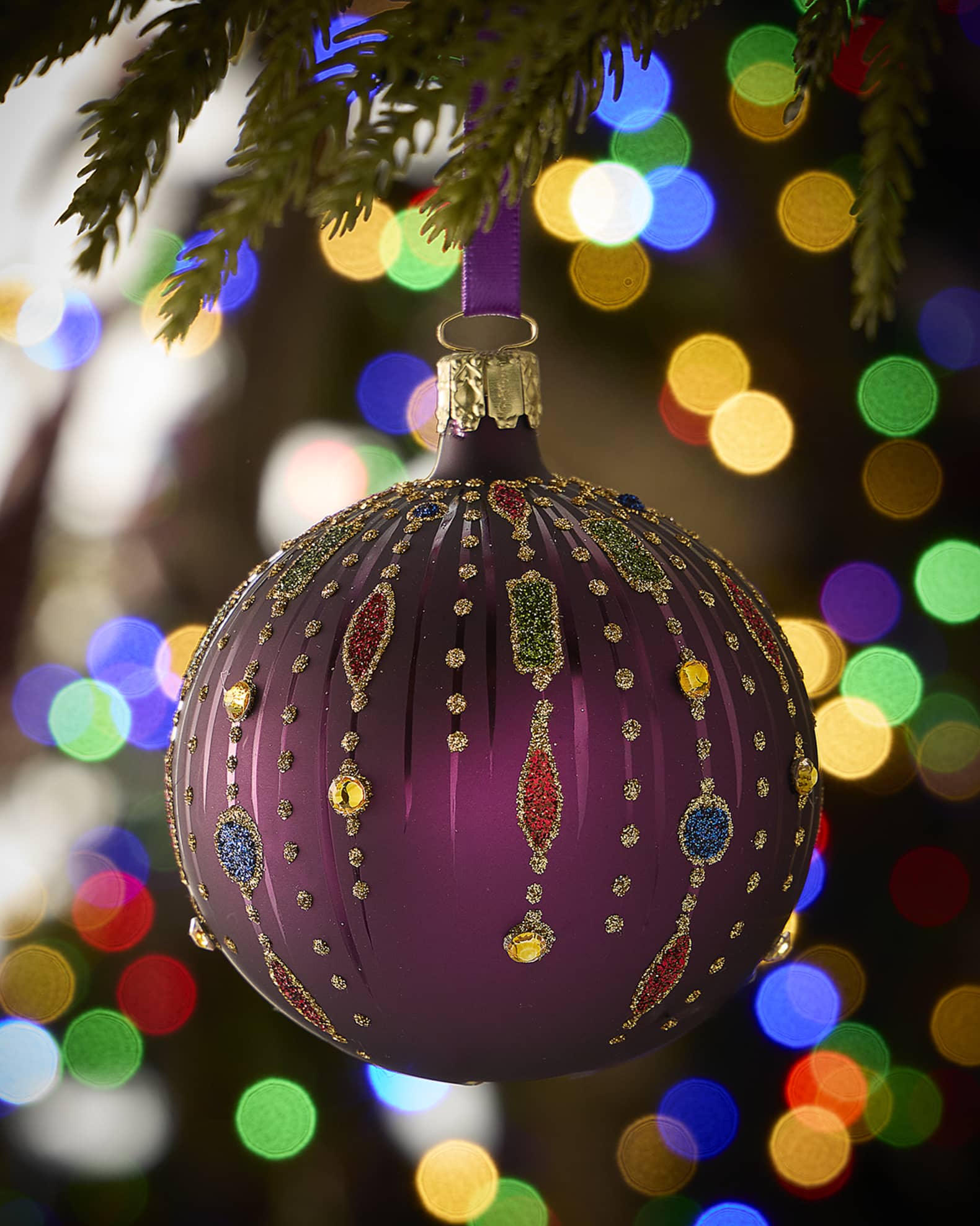 Neiman Marcus Mystic Twilight Glass Ornament | Neiman Marcus