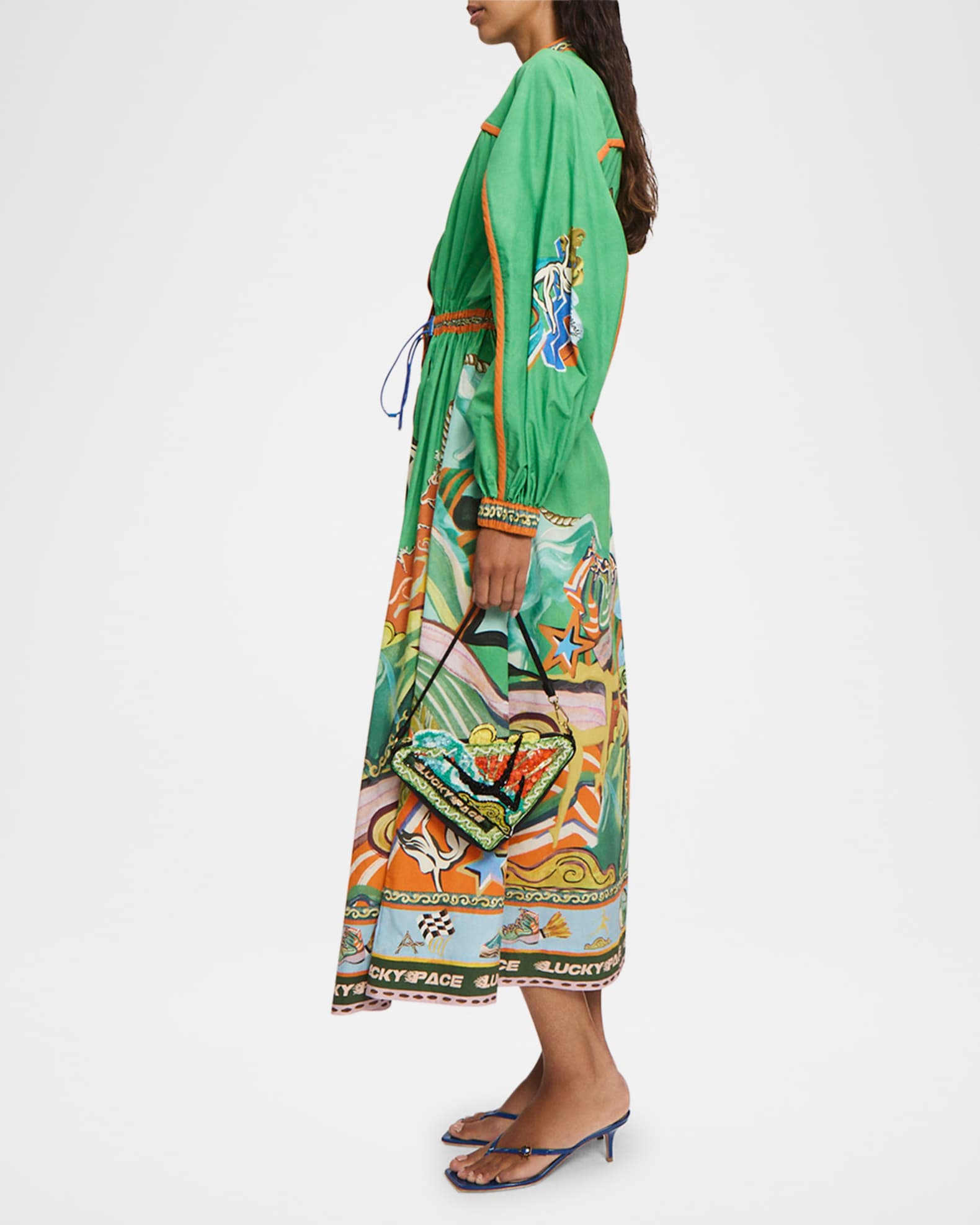 ALEMAIS Lucky Pace Midi Shirtdress | Neiman Marcus